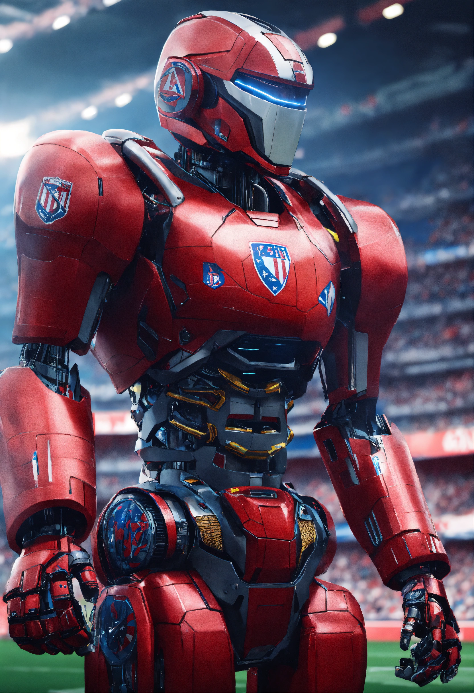 Lexica - A futuristic giant robot football player whit atletico de ...