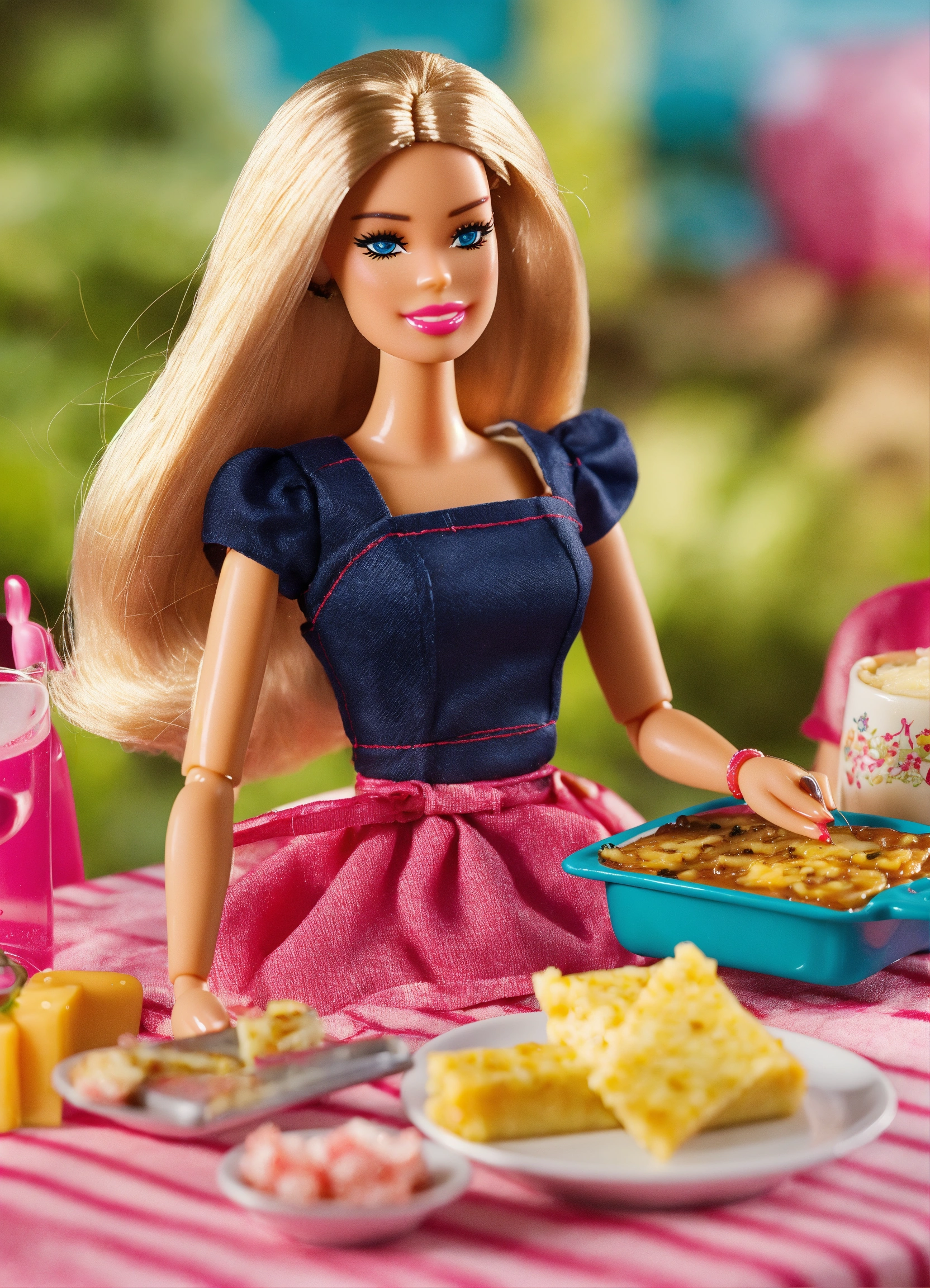 Lexica - Barbie fait une raclette avec ses amis