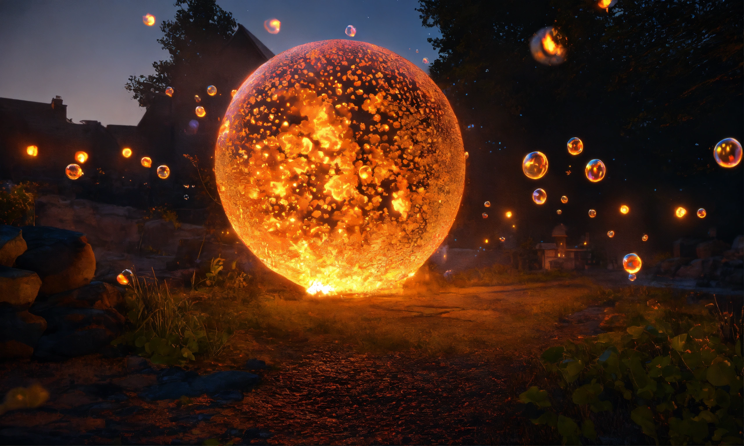 Lexica - Bubbles made from molten glass, lava bubbles, burning bubbles ...