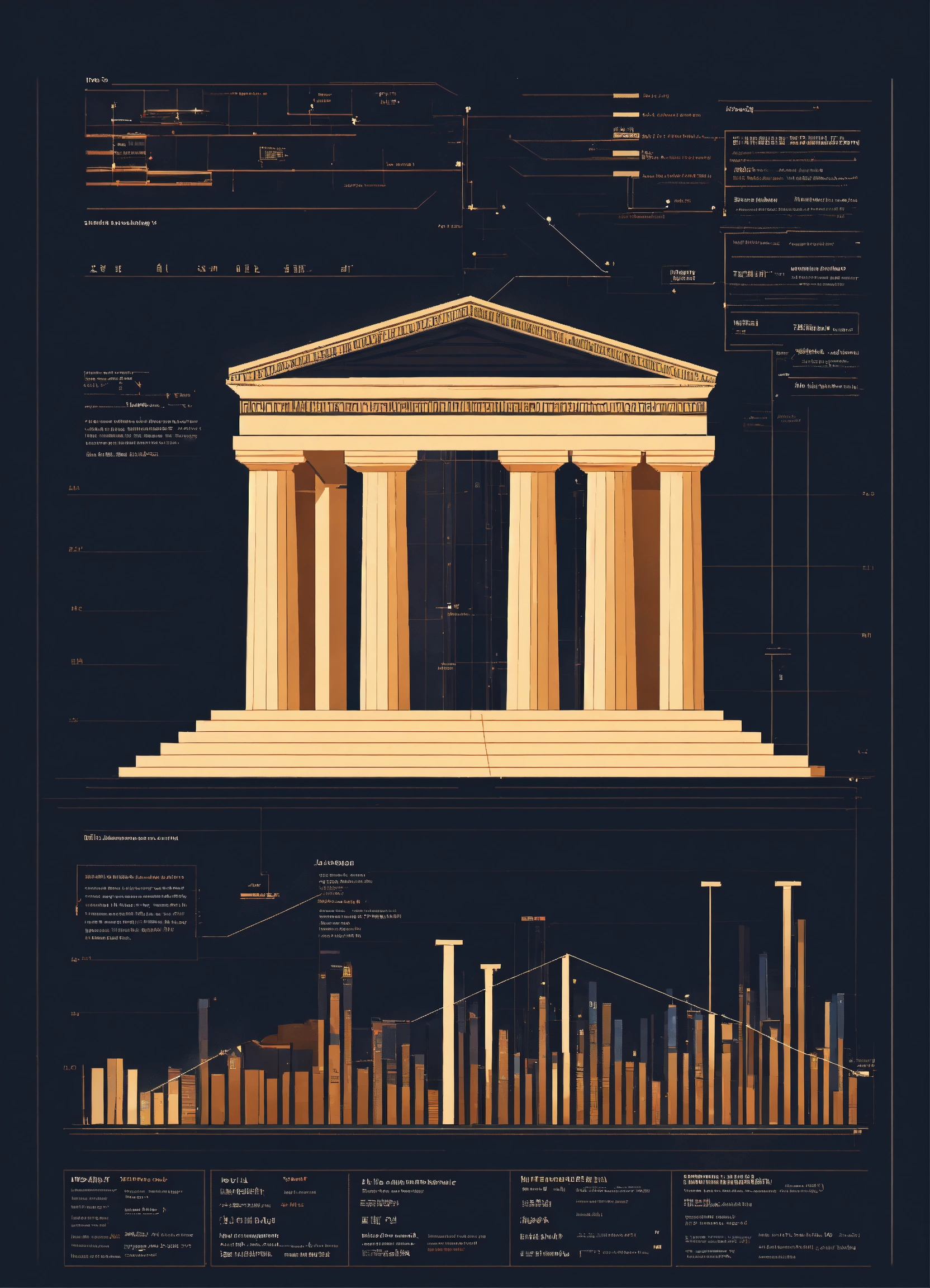 Lexica - Data and technology Greek temple with graphs and historgrams ...
