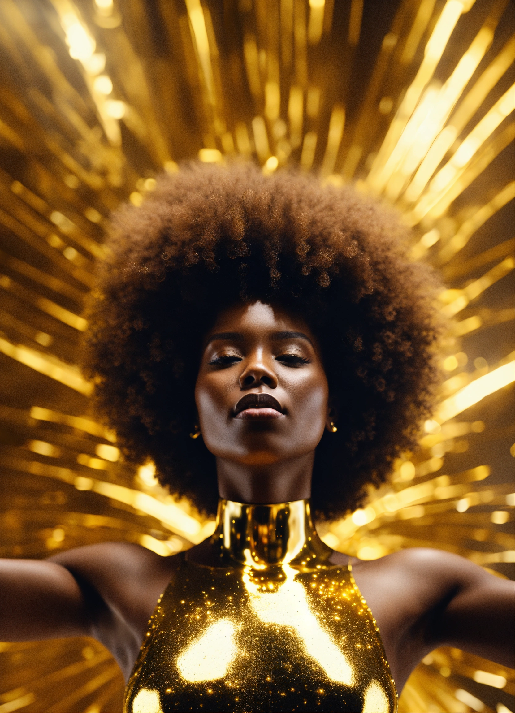 Lexica - 3d render of black woman with afro made entirely of glass ...