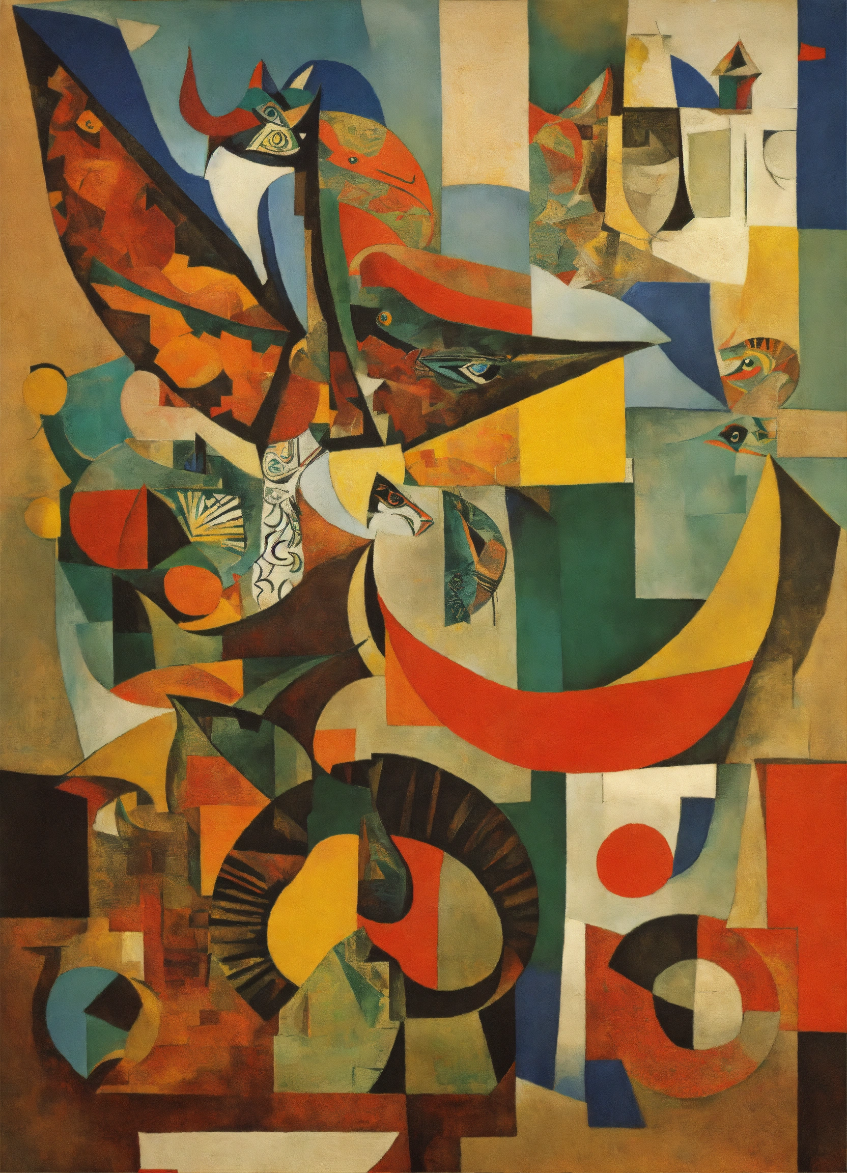 Lexica - Abstract Pablo Picasso collage Dragons