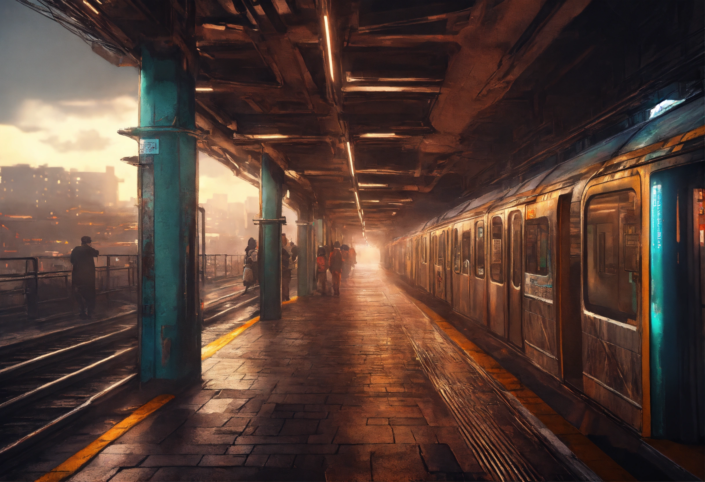 Lexica - Surreal style, A future subway in a city street, dystopian, 8k ...