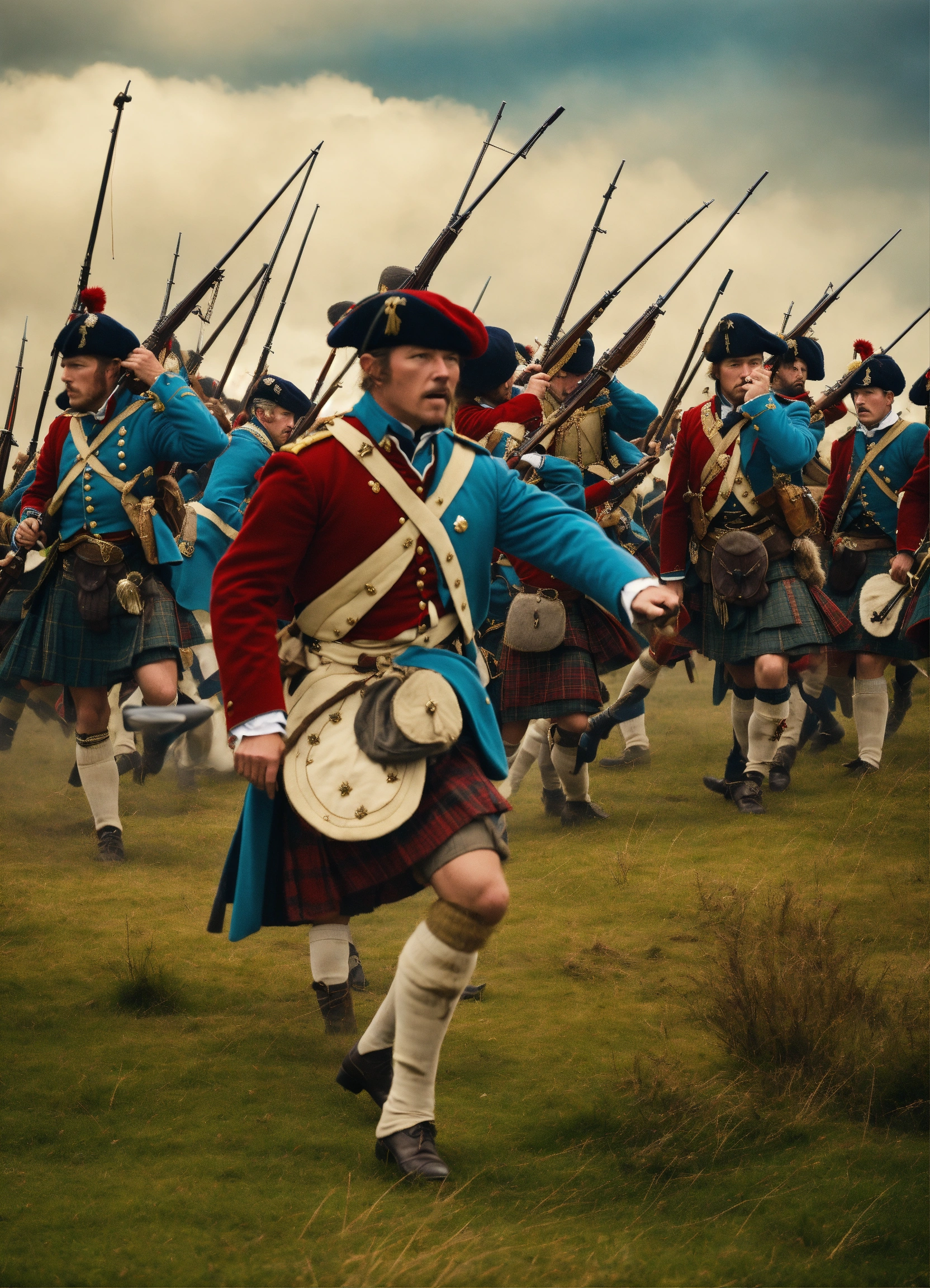 Lexica - Scottish clansmen fighting in a battlefield using muskets ...