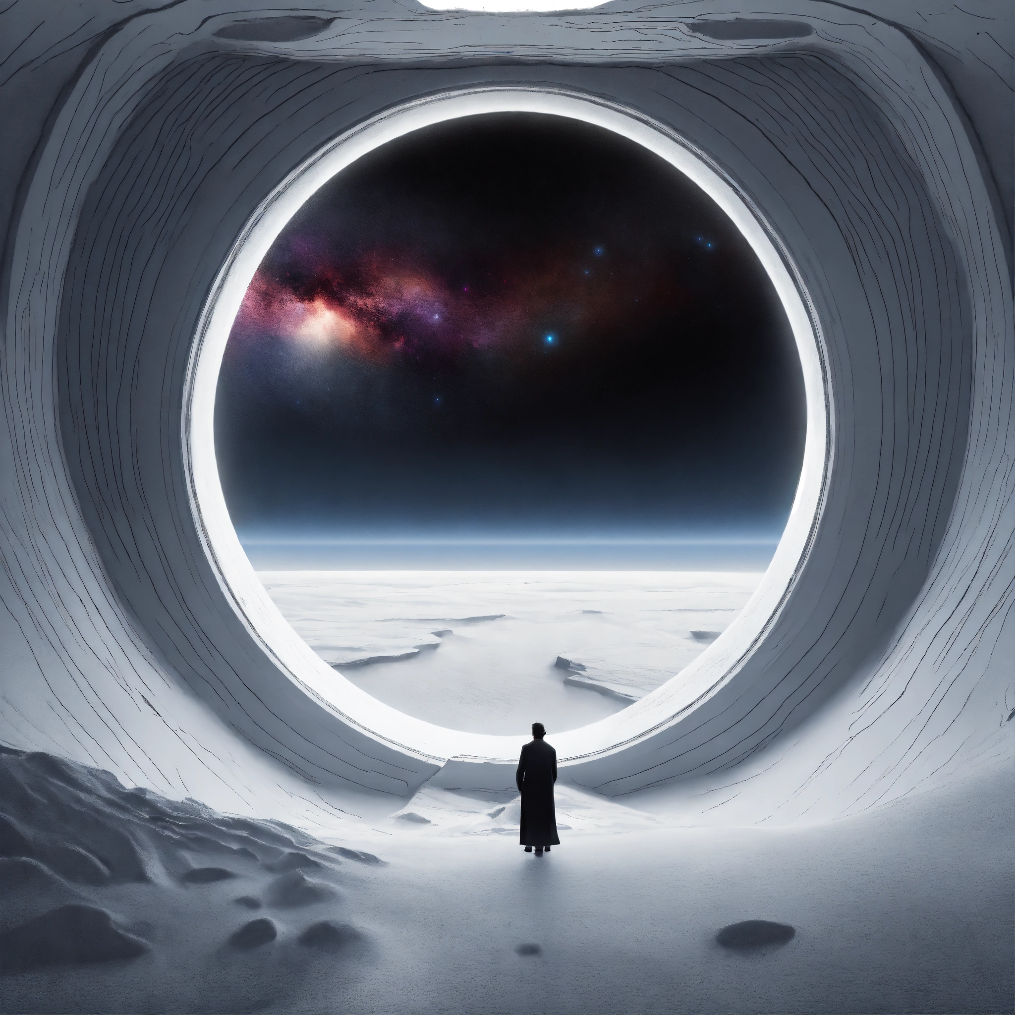 Lexica - Psychedelic vantablack portal in a stark white void ...