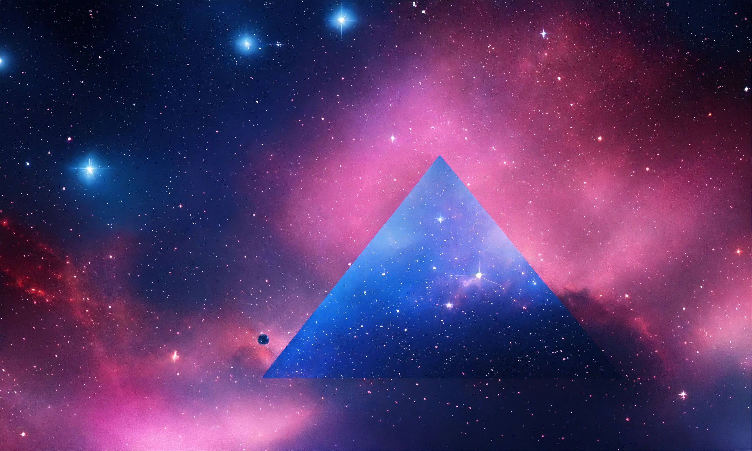 Lexica - Triangles stars on a space nebula blue and pink