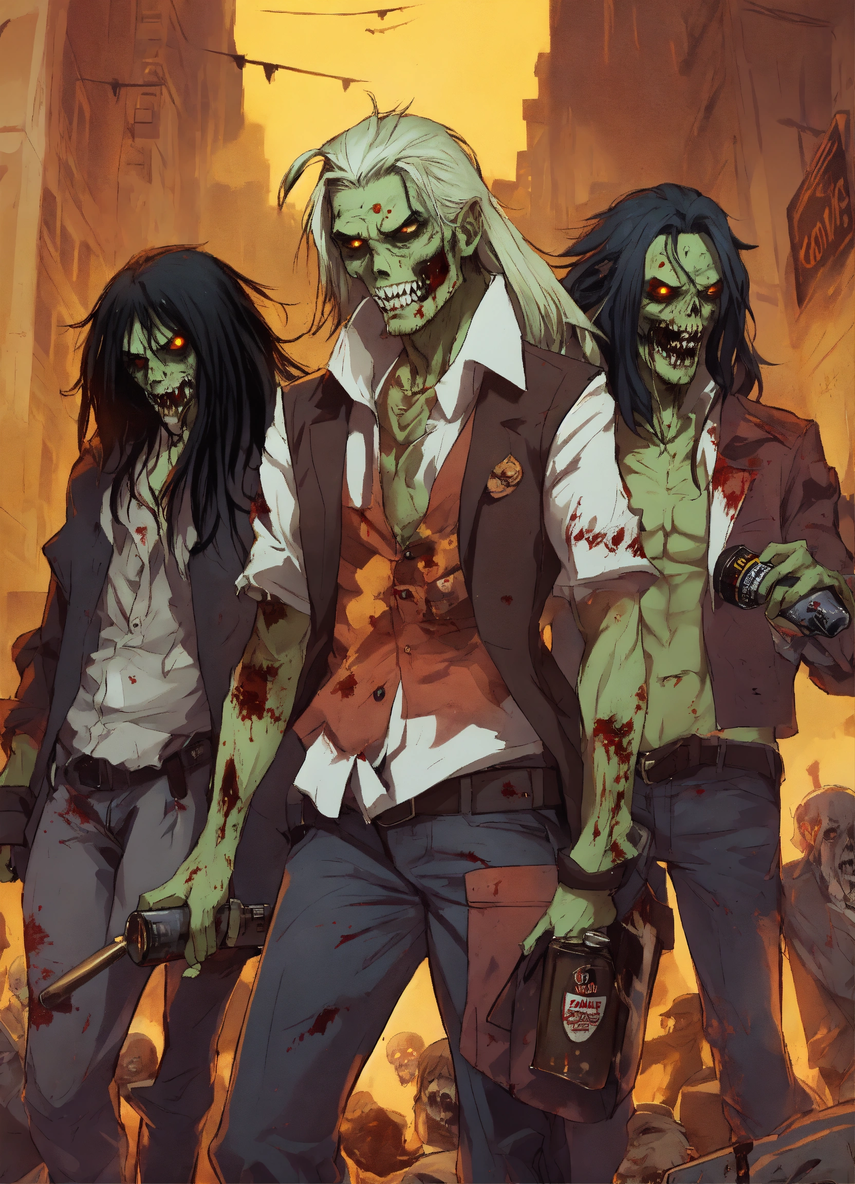 Lexica - The zombie mafia, they are in total 7. A big and big zombie ...