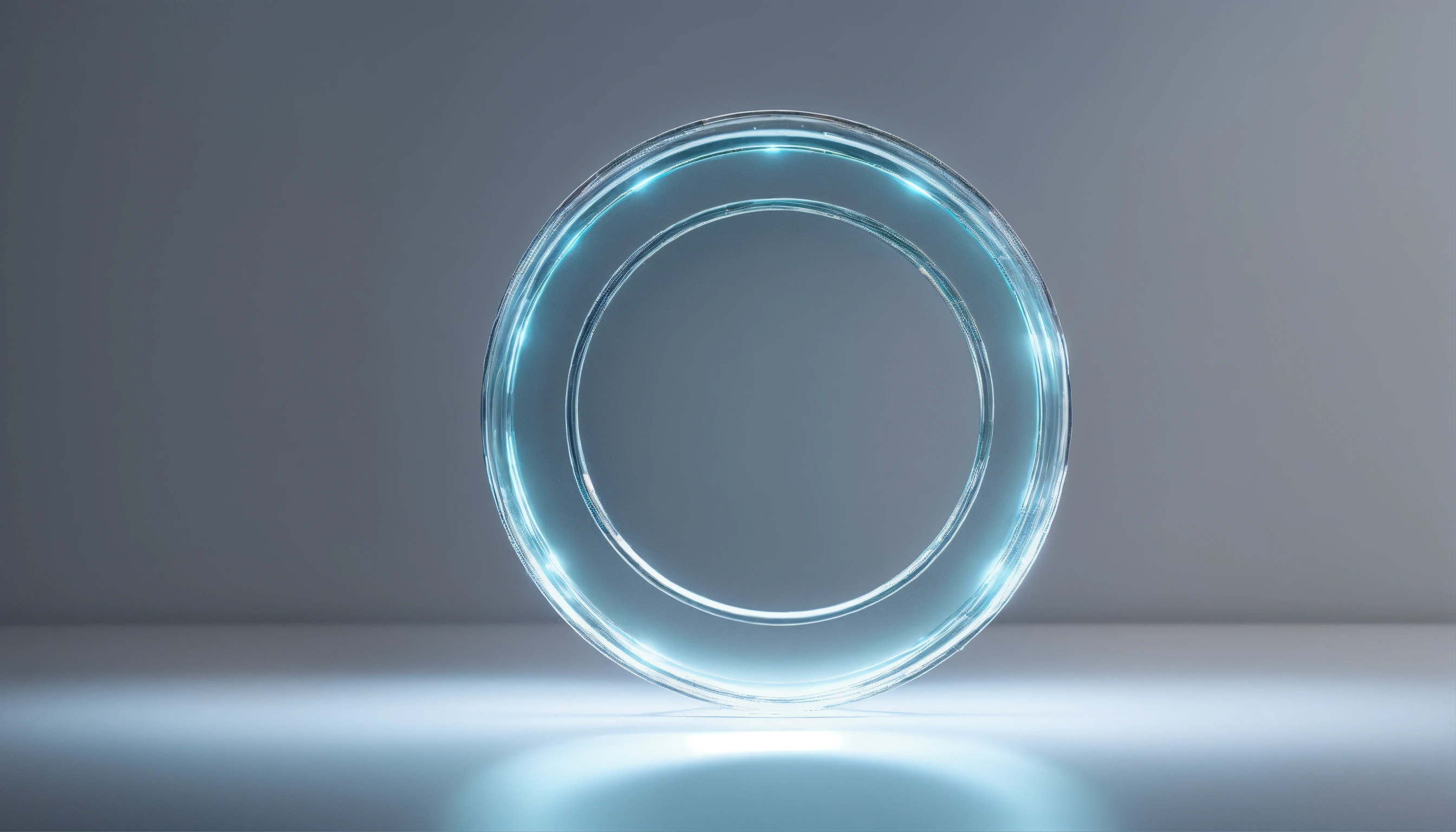 Lexica - Ultra thin glass circle, seen from a side angle with a rotated ...