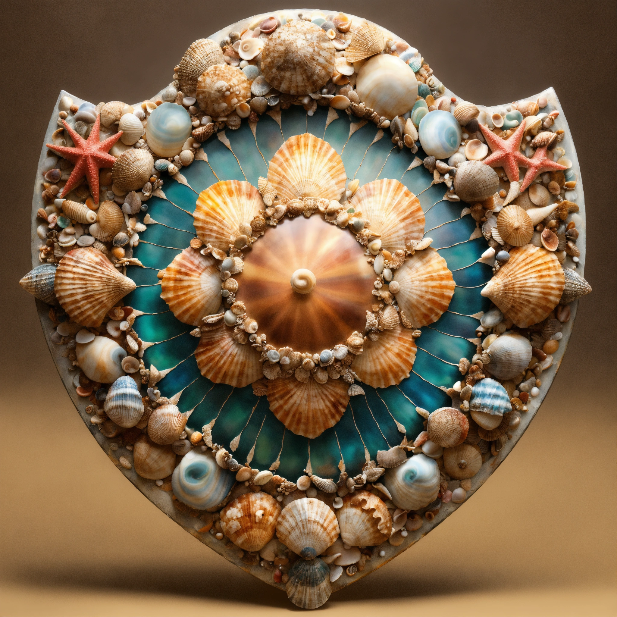 Lexica - Concept art of a shield made out of seashells, painting style ...