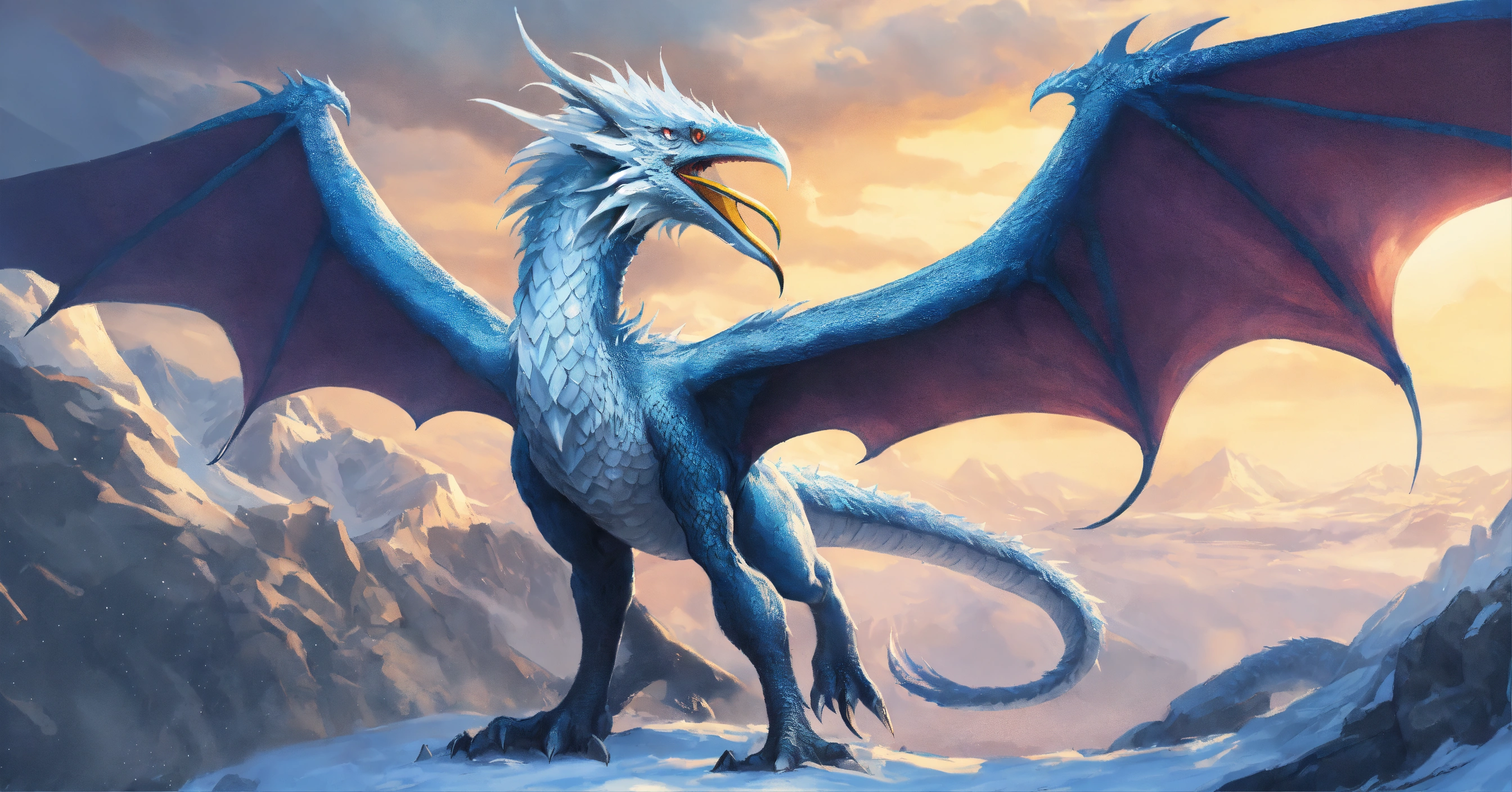 Lexica - Fine art, delicate detail, menacing, angry white dragon with a ...