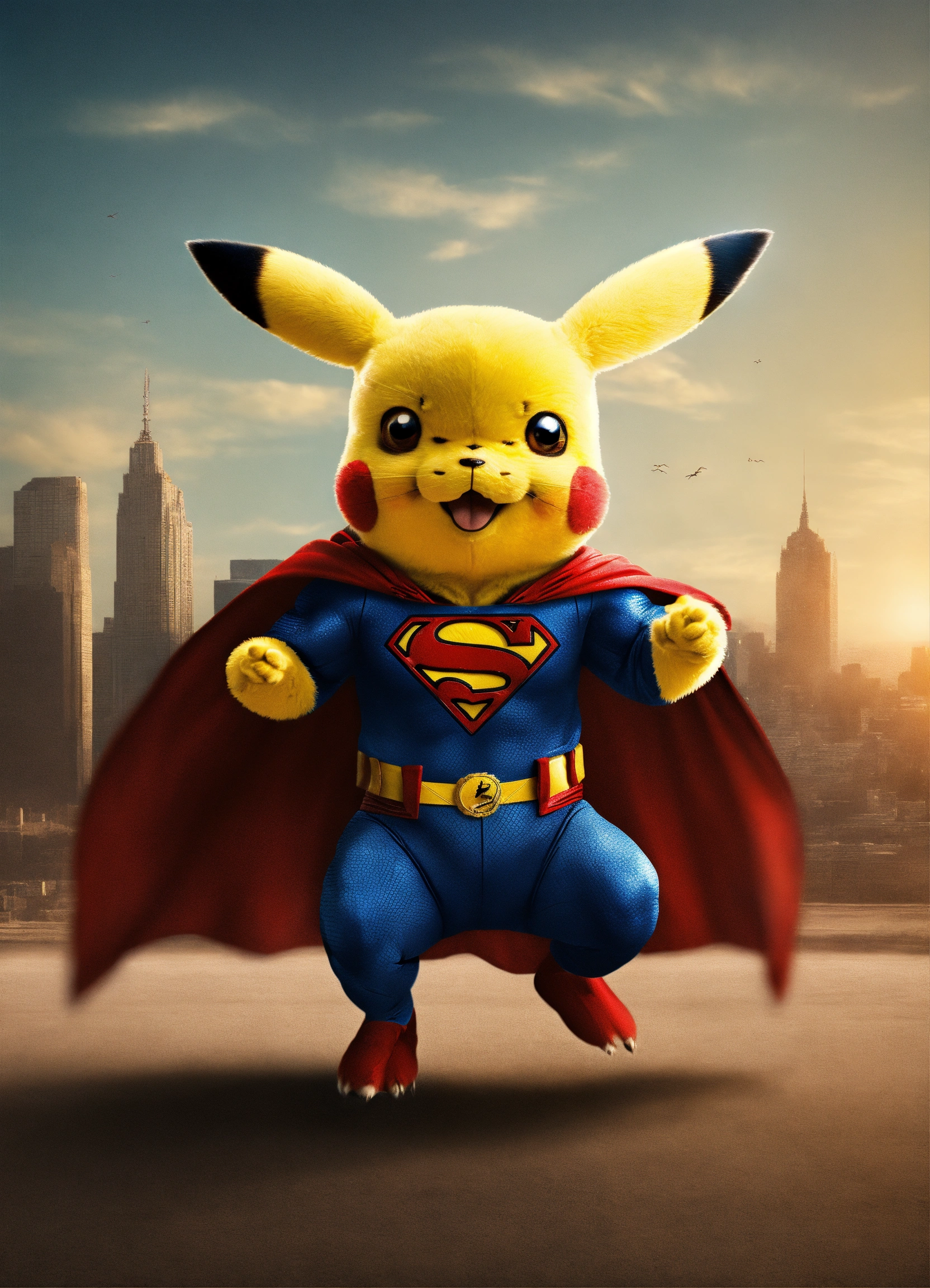 Lexica - Pikachu fusion superman photo réalistic