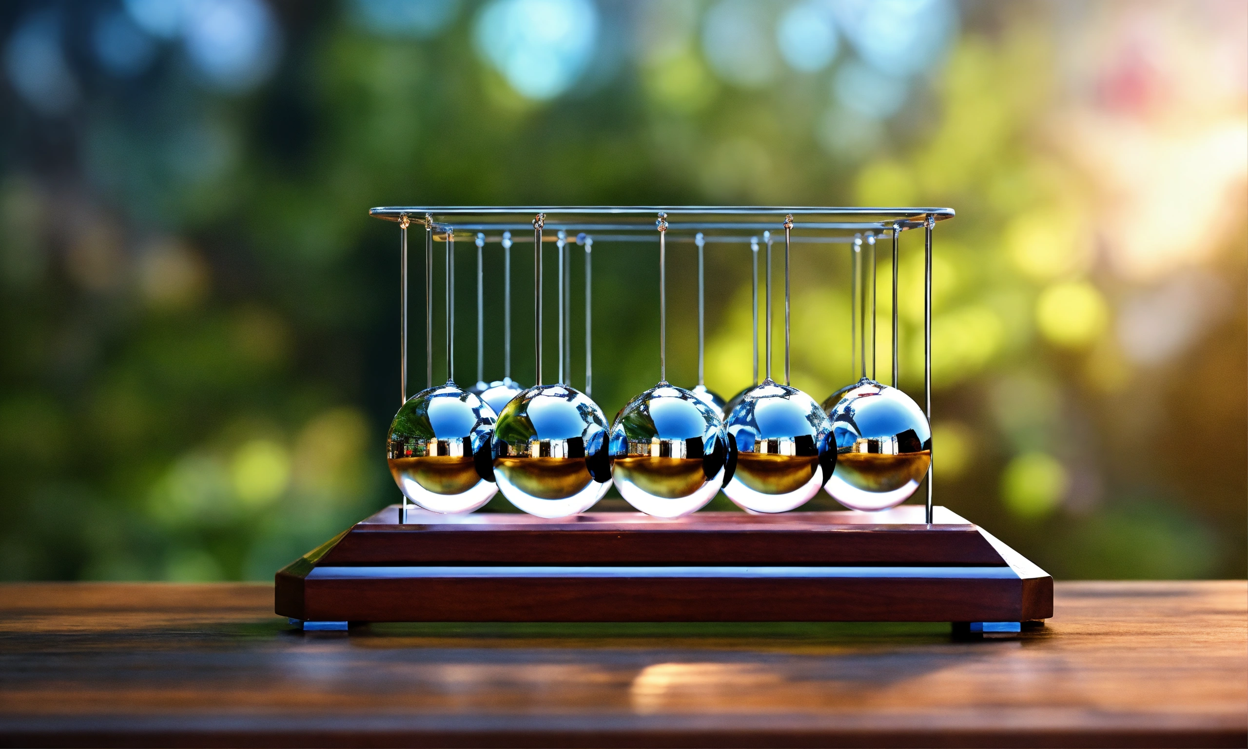 Lexica - Five crystal balancing balls newtons cradle, one pouncing ball ...