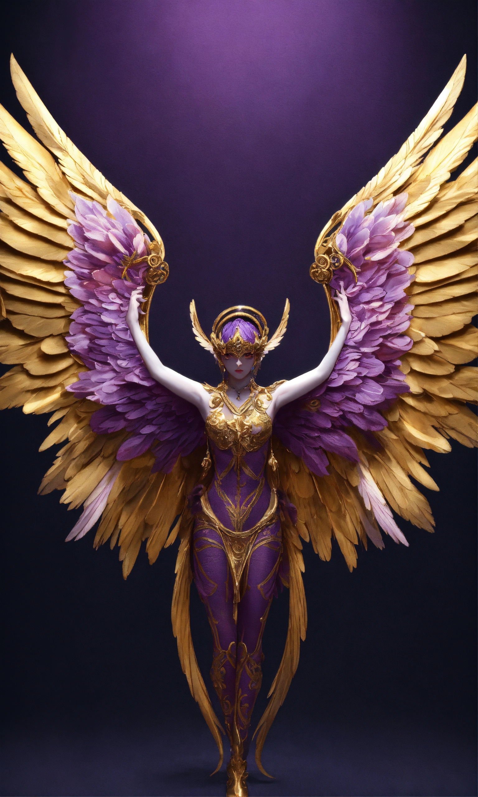 Lexica - Beautiful and perfect small angel wings of violet color with ...