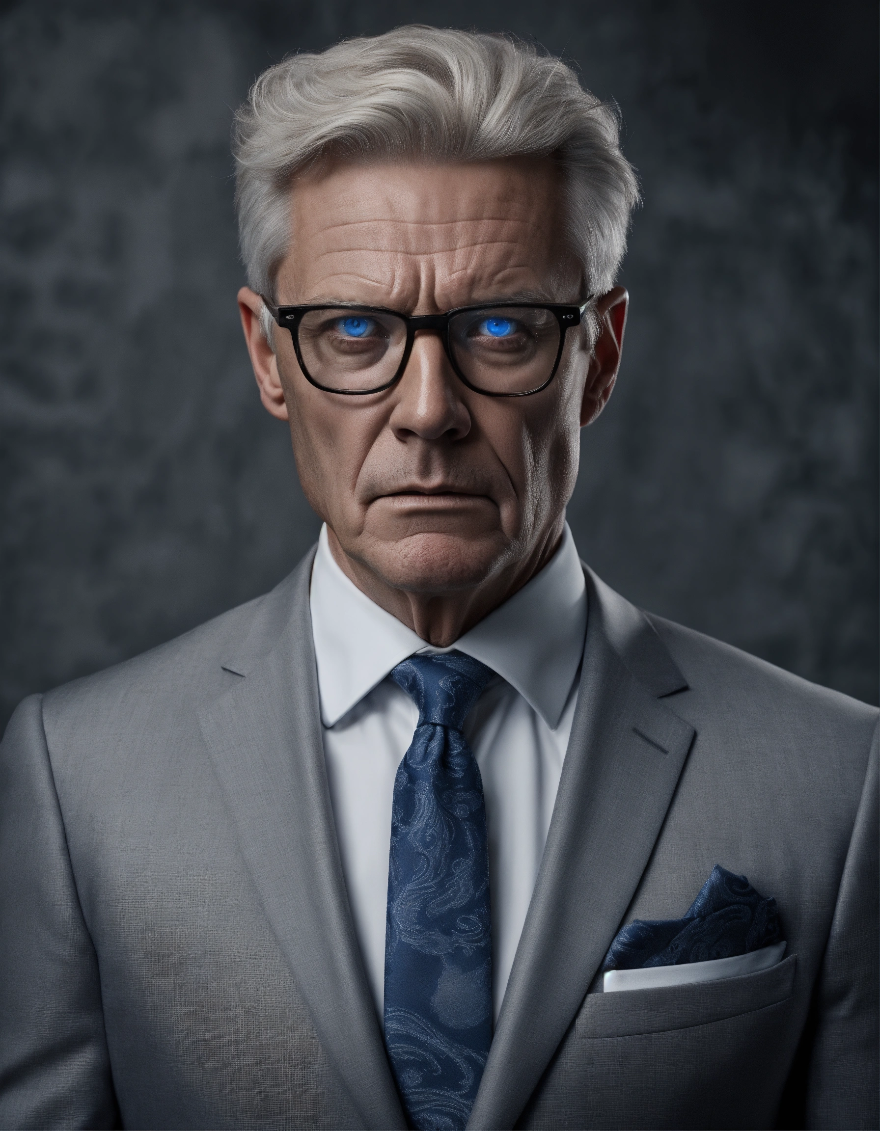 Lexica - A realistic photo of scary 55 years old man with deep blue ...