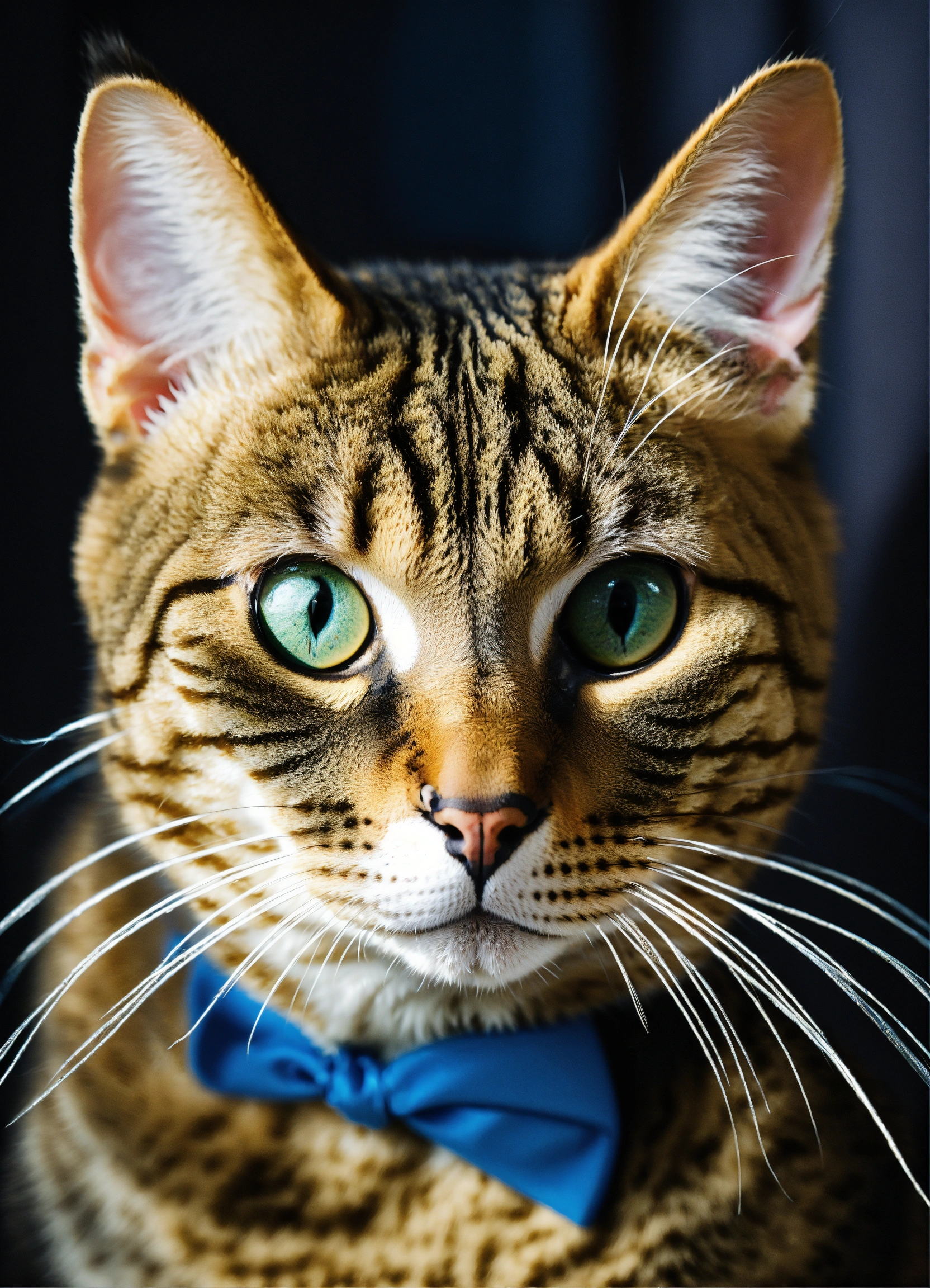 Lexica - A tabby cat with a nose of Borat
