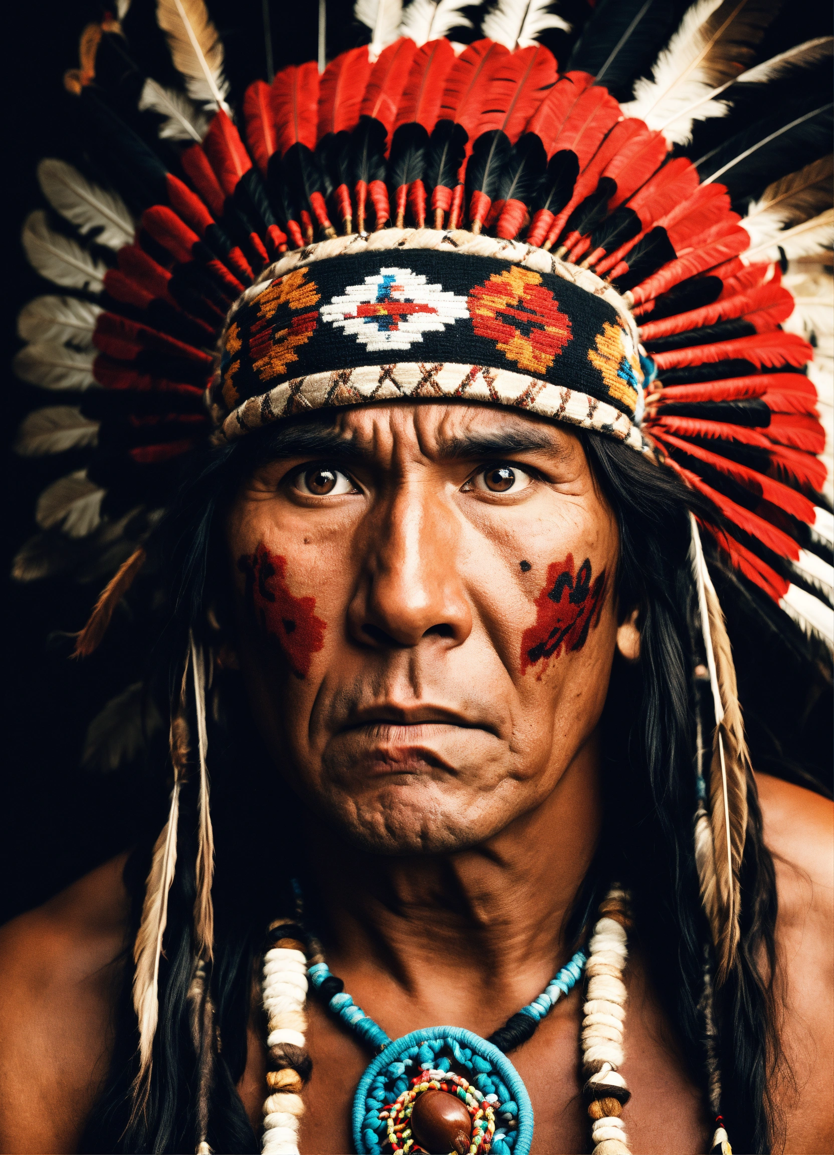 Lexica - A SCARED NATIVE AMERICAN MAN