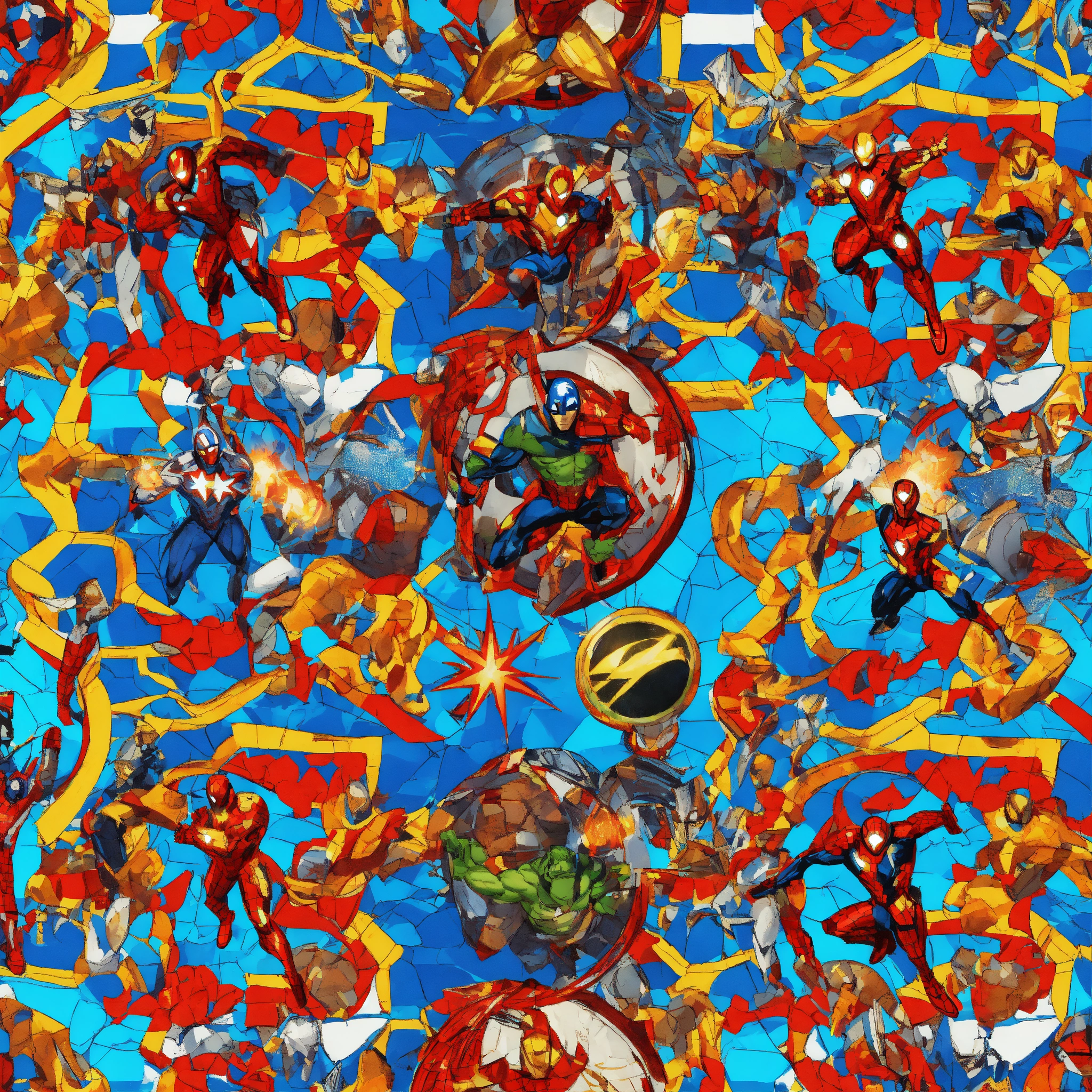 Lexica - Seamless Marvel on a white background