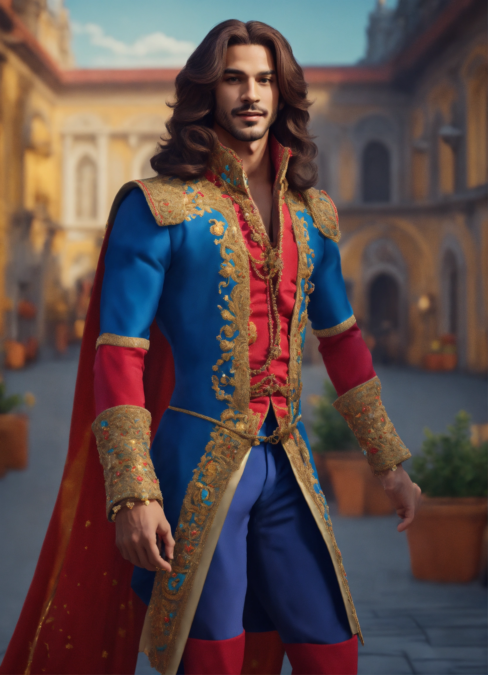 Lexica - Modern prince with his arm raised Cheerful colors full dress ...