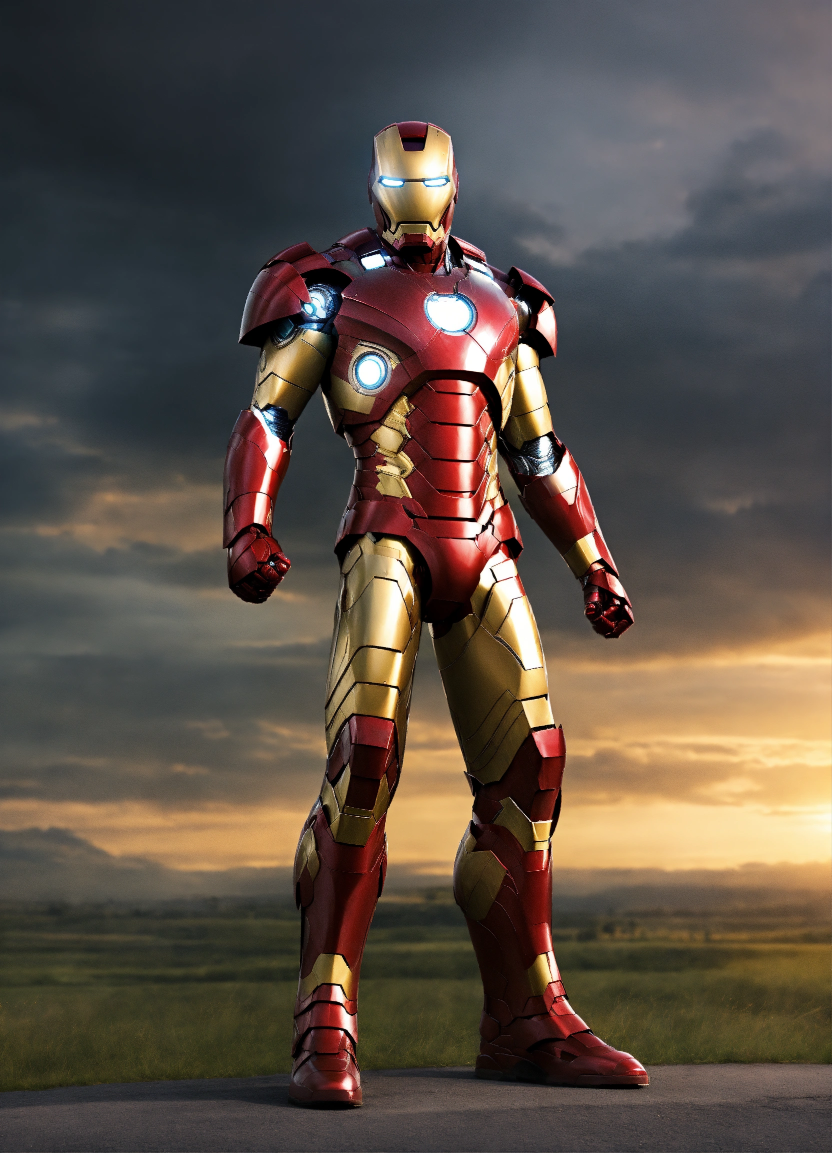 Lexica - IRON MAN as THOR full-body, roadside, 2D render