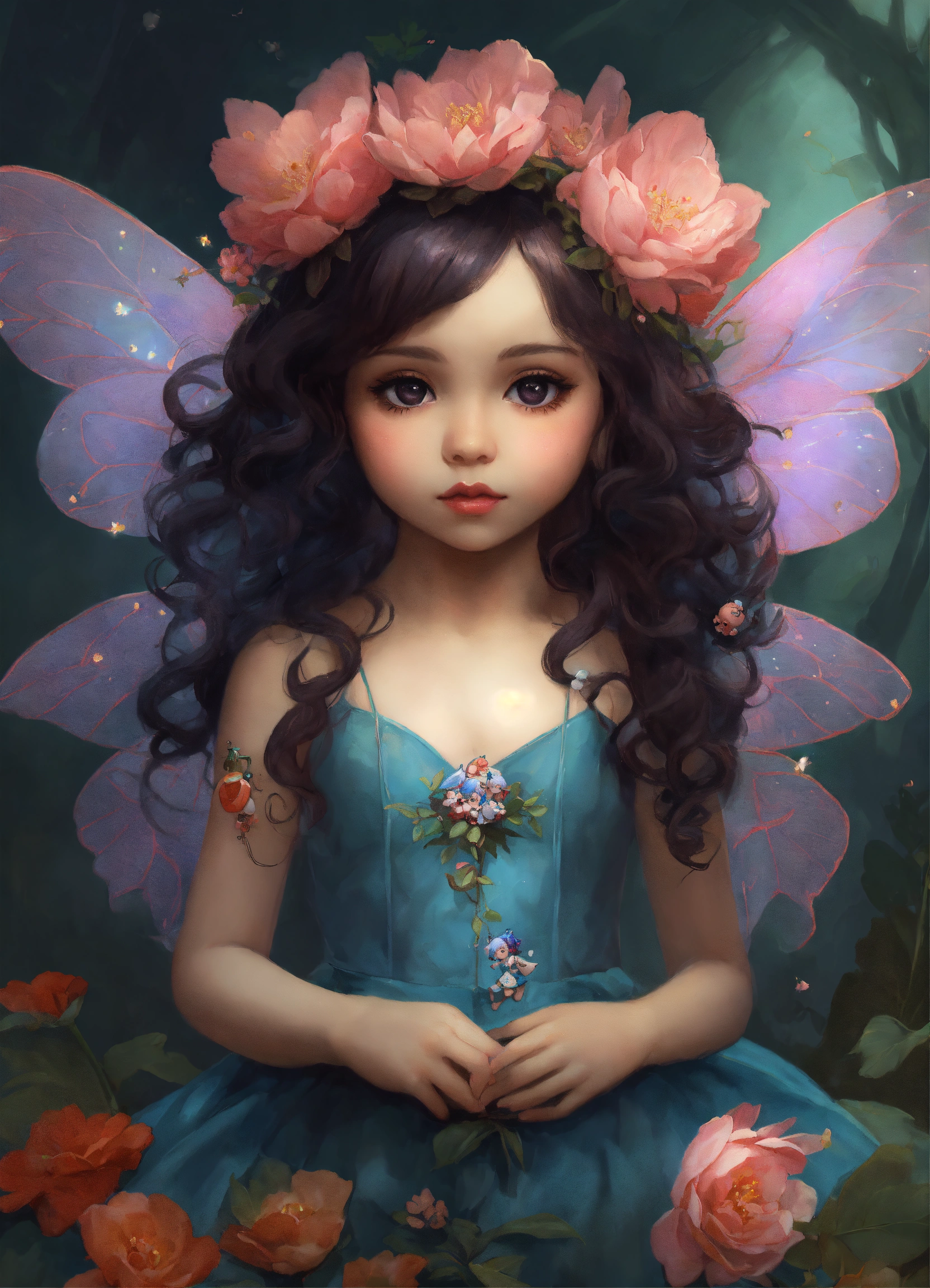 Lexica Portrait Of A Very Cute Fairy Gothic Chibi Girl Kewpie Fairy
