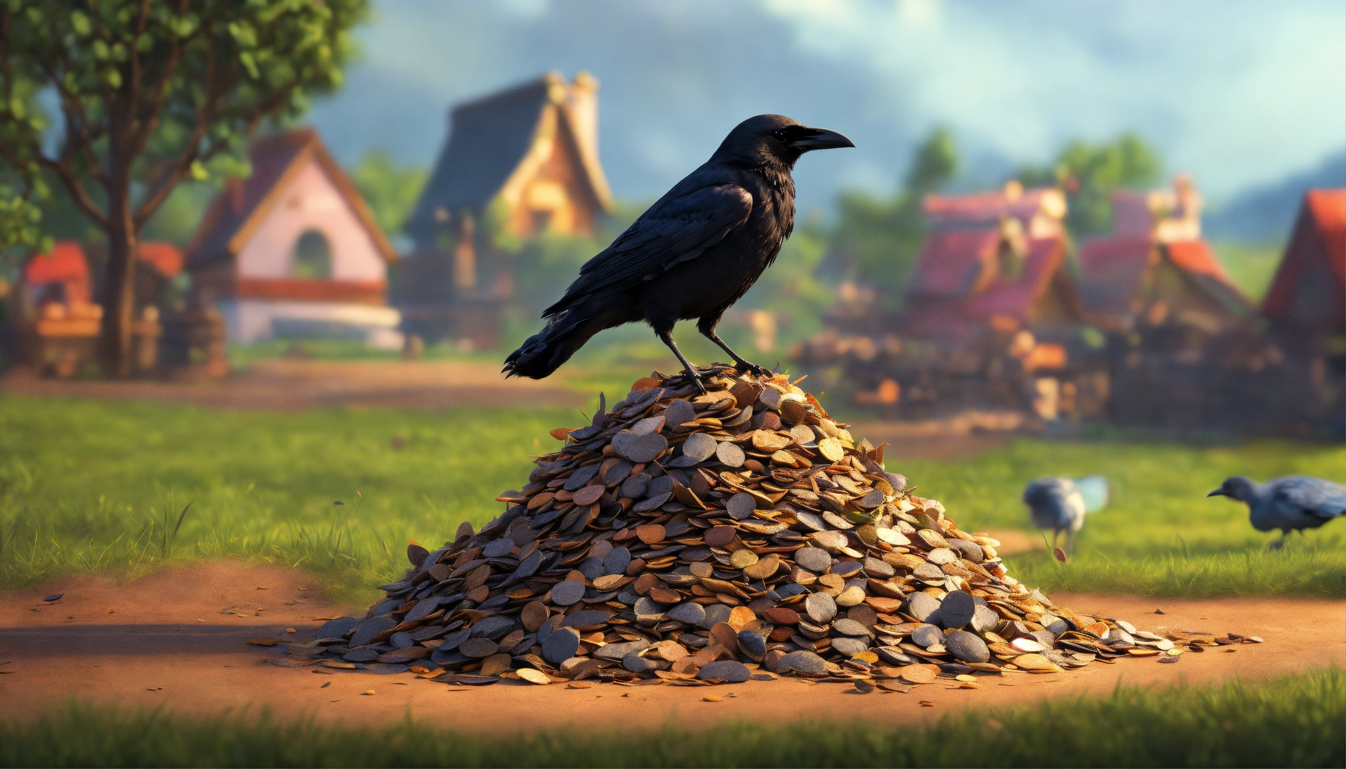 Lexica - "Illustrate the crow proposing to divide the piles unevenly ...