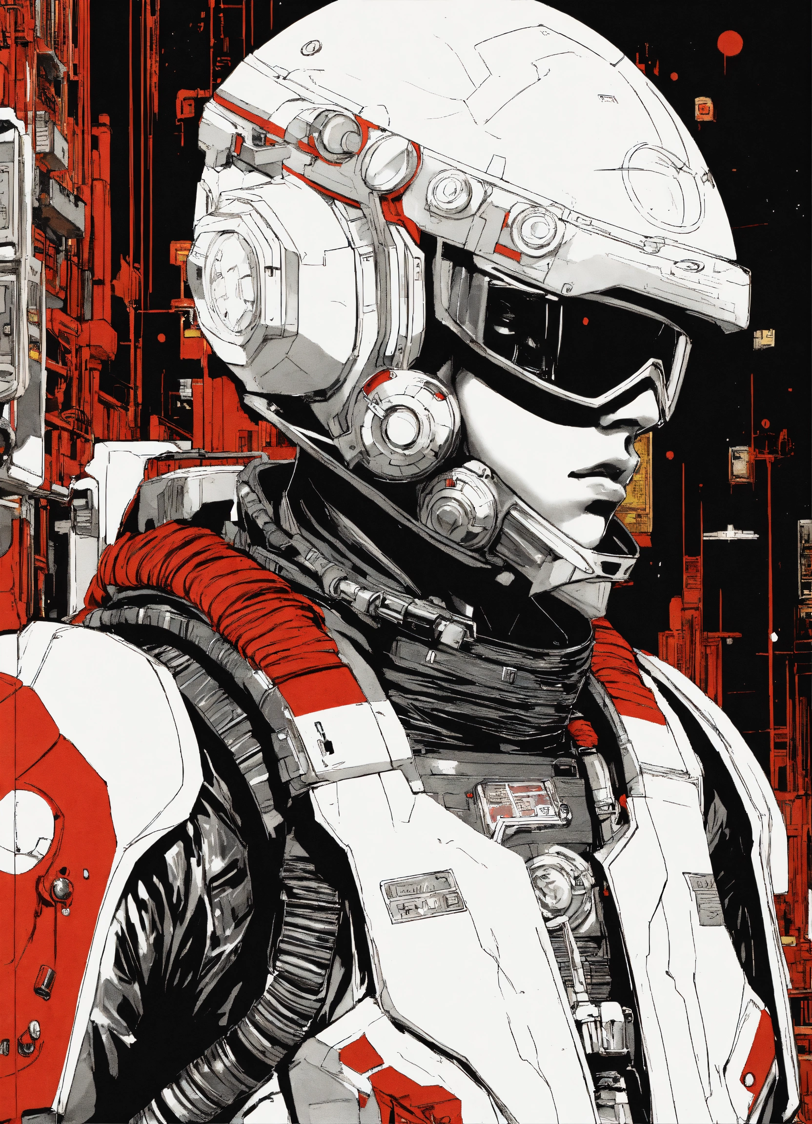 Lexica - Futuristic soldier, psychic, Katsuhiro Otomo style, black ...