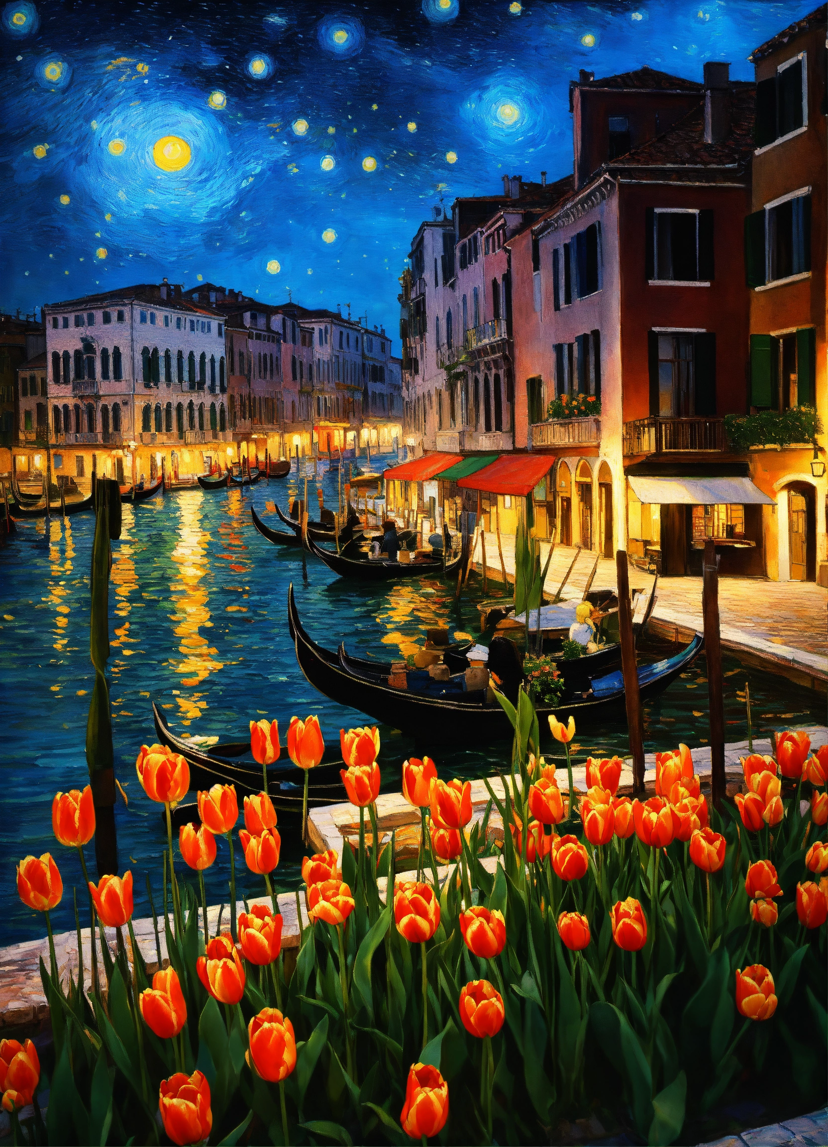Lexica - Masterpiece of art, Van Gogh painting, The Grand Canal in ...