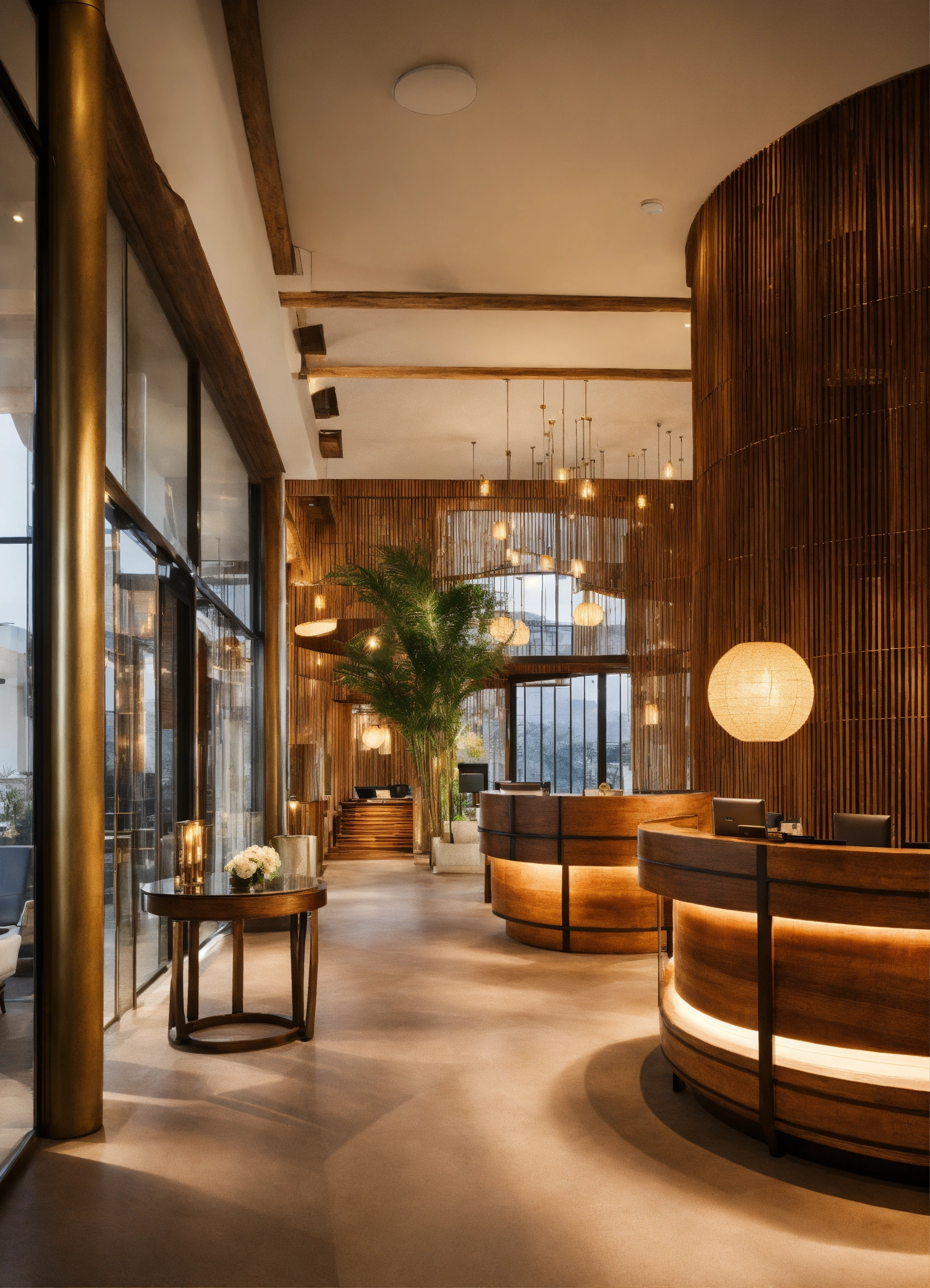 Lexica - Photo of hotel reception inspired by African culture with ...