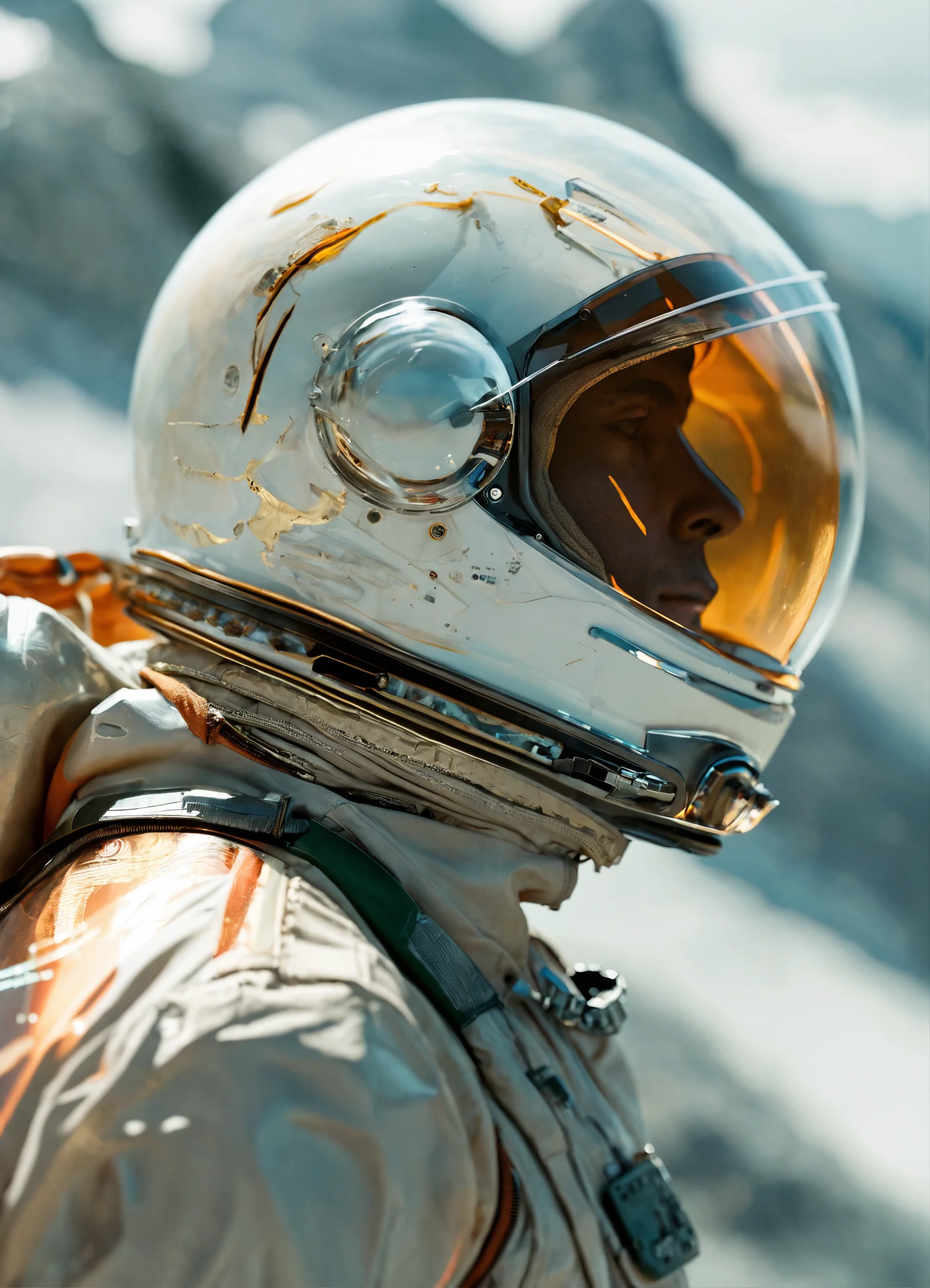 Lexica - Transparent glass Helmet. Man on the moon in a futuristic ...