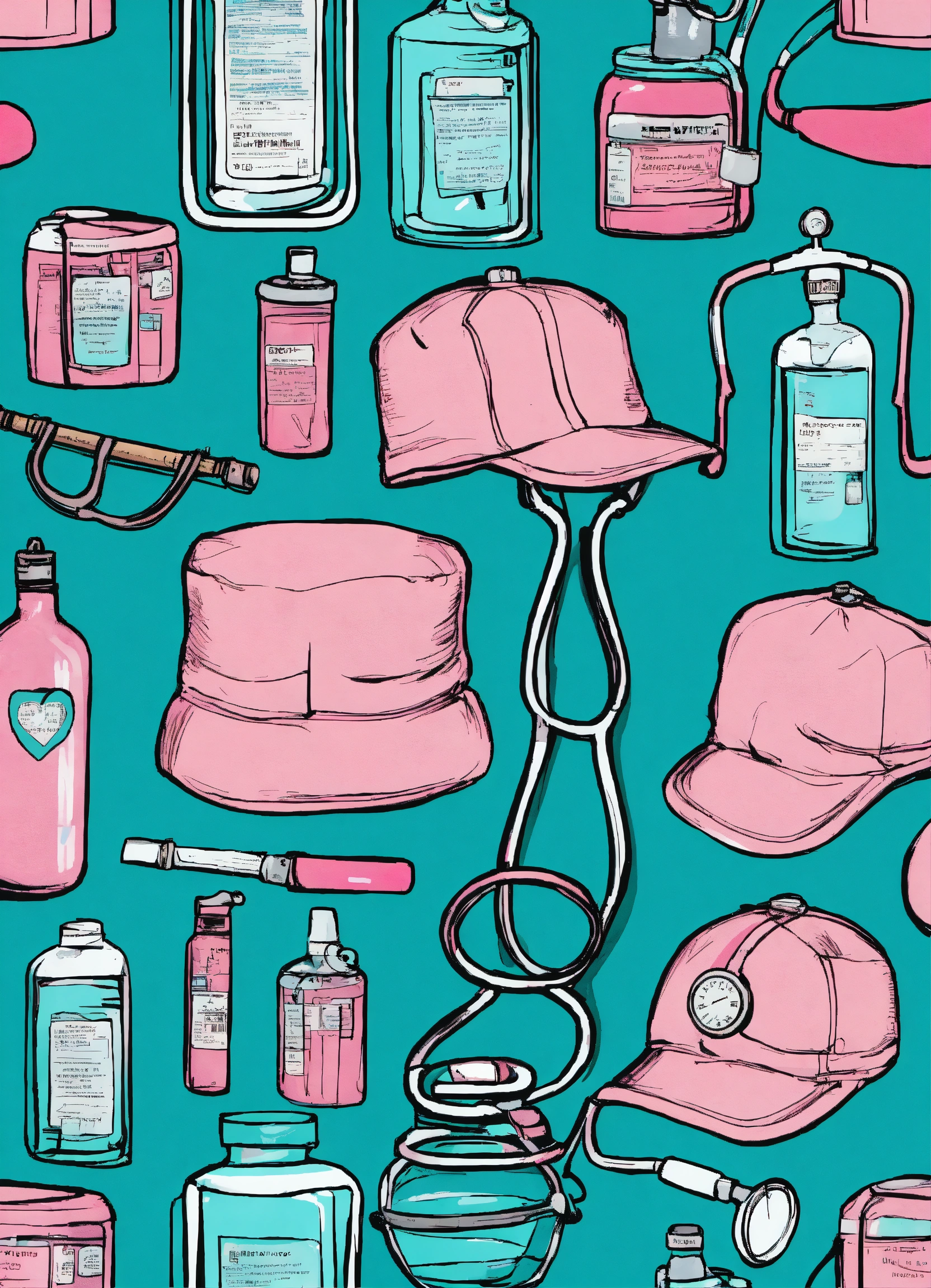 Lexica - Ink and Water Art Cartoonish, medical supplies and equipment ...