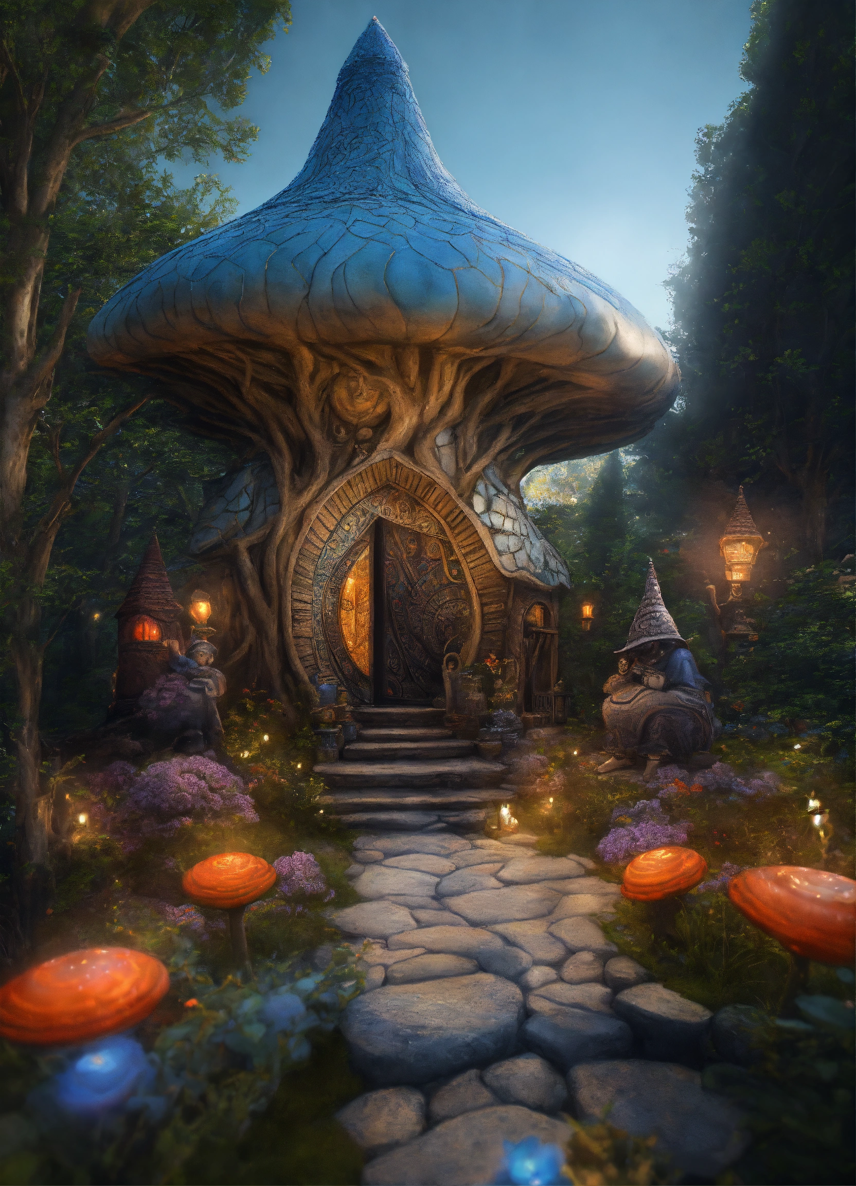 Lexica - A fairy tale cottage . Style of alex grey,giger.unreal engine ...