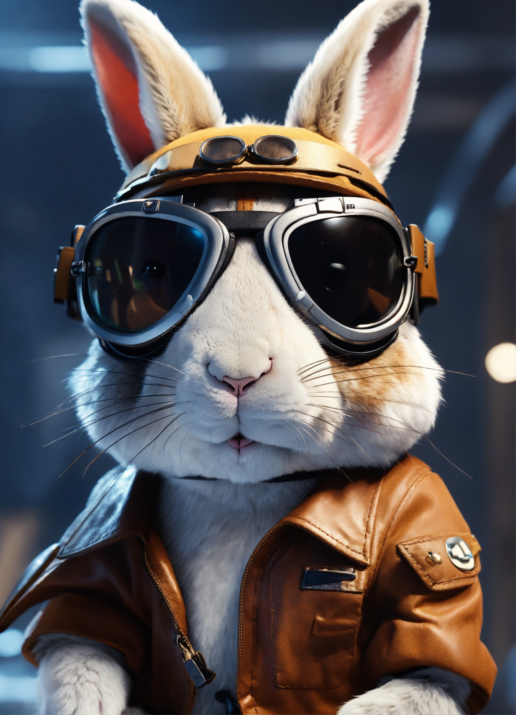 Lexica - A rabbit wearing aviator goggles, unreal engine