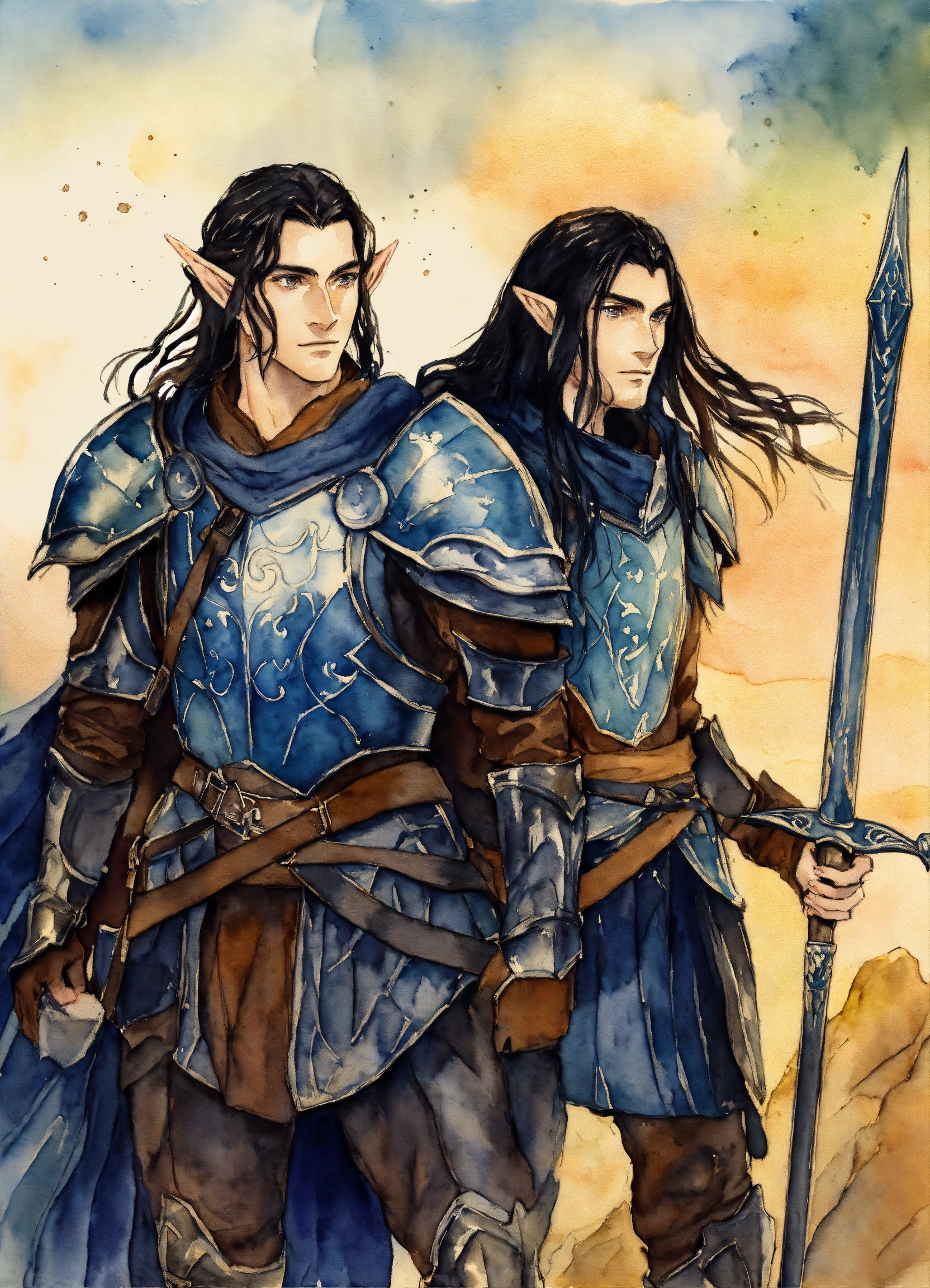 Lexica - The dark haired elves Eladan and Elrohir from LOTR with armor ...
