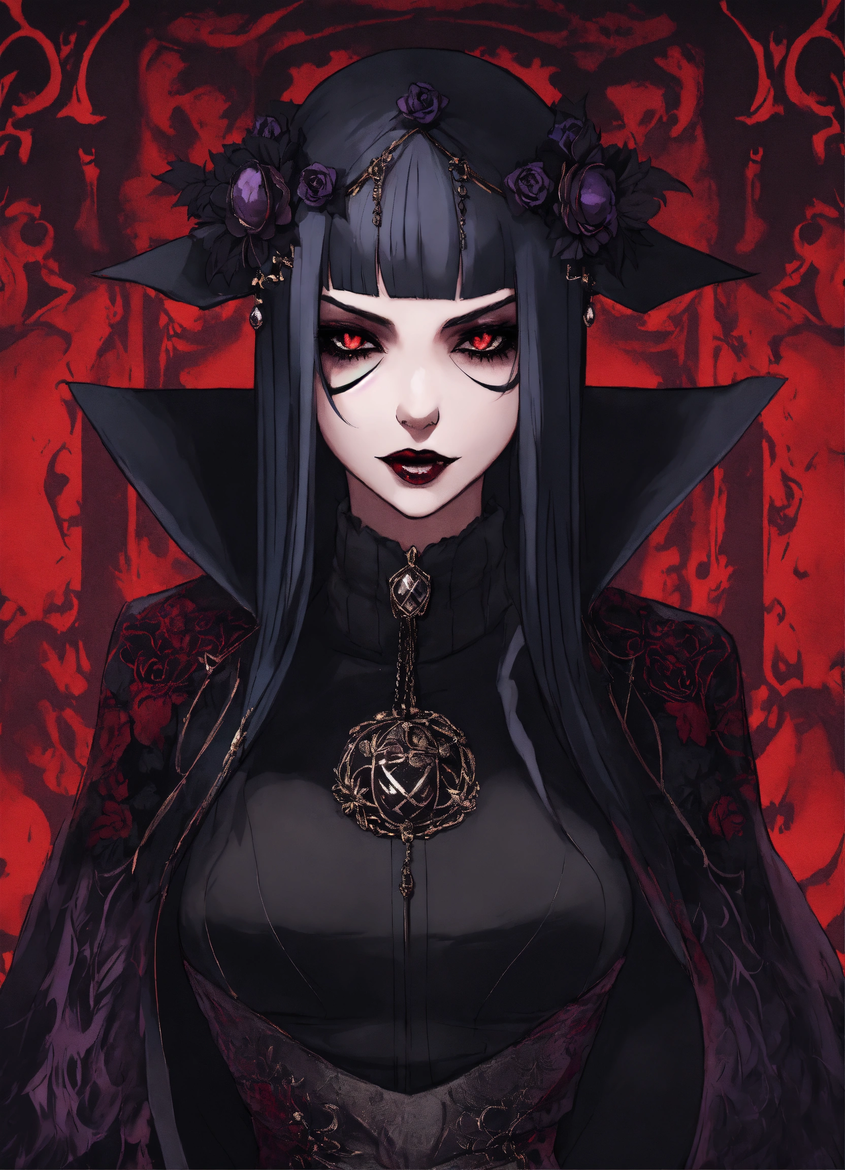 Lexica - Goth woman in evil anime style