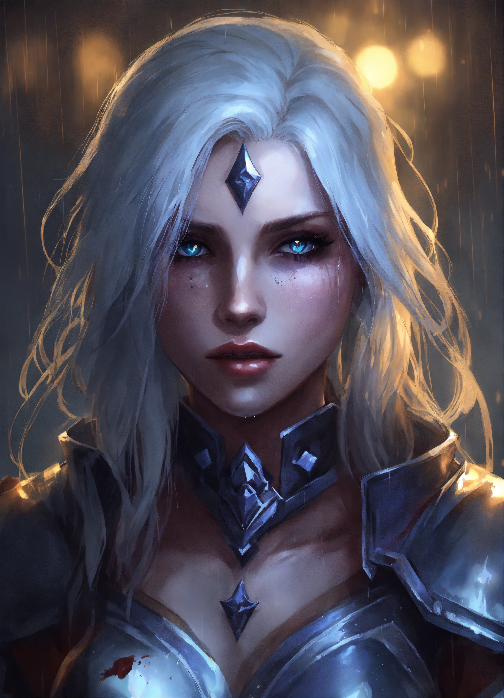 Lexica - Human female undead death knight, shining armor, melancholic ...