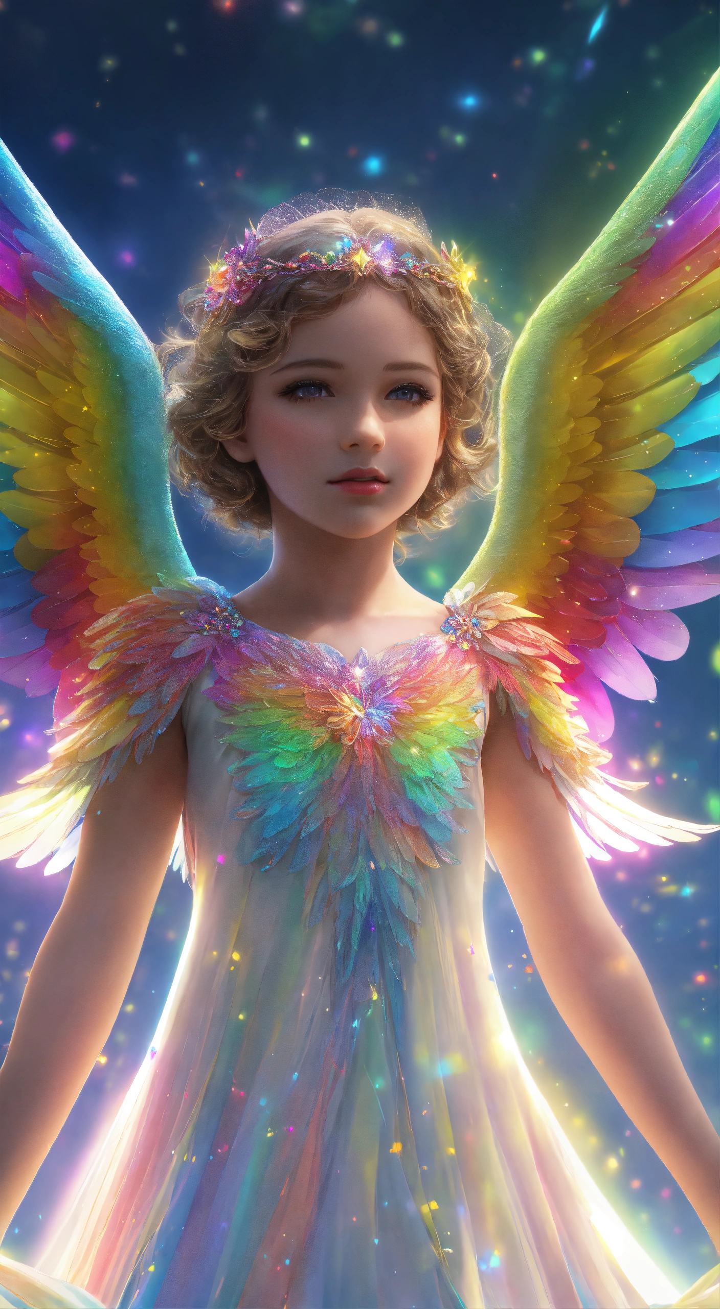 Lexica - Cinematographic illustration, holographic illustration, Angel ...
