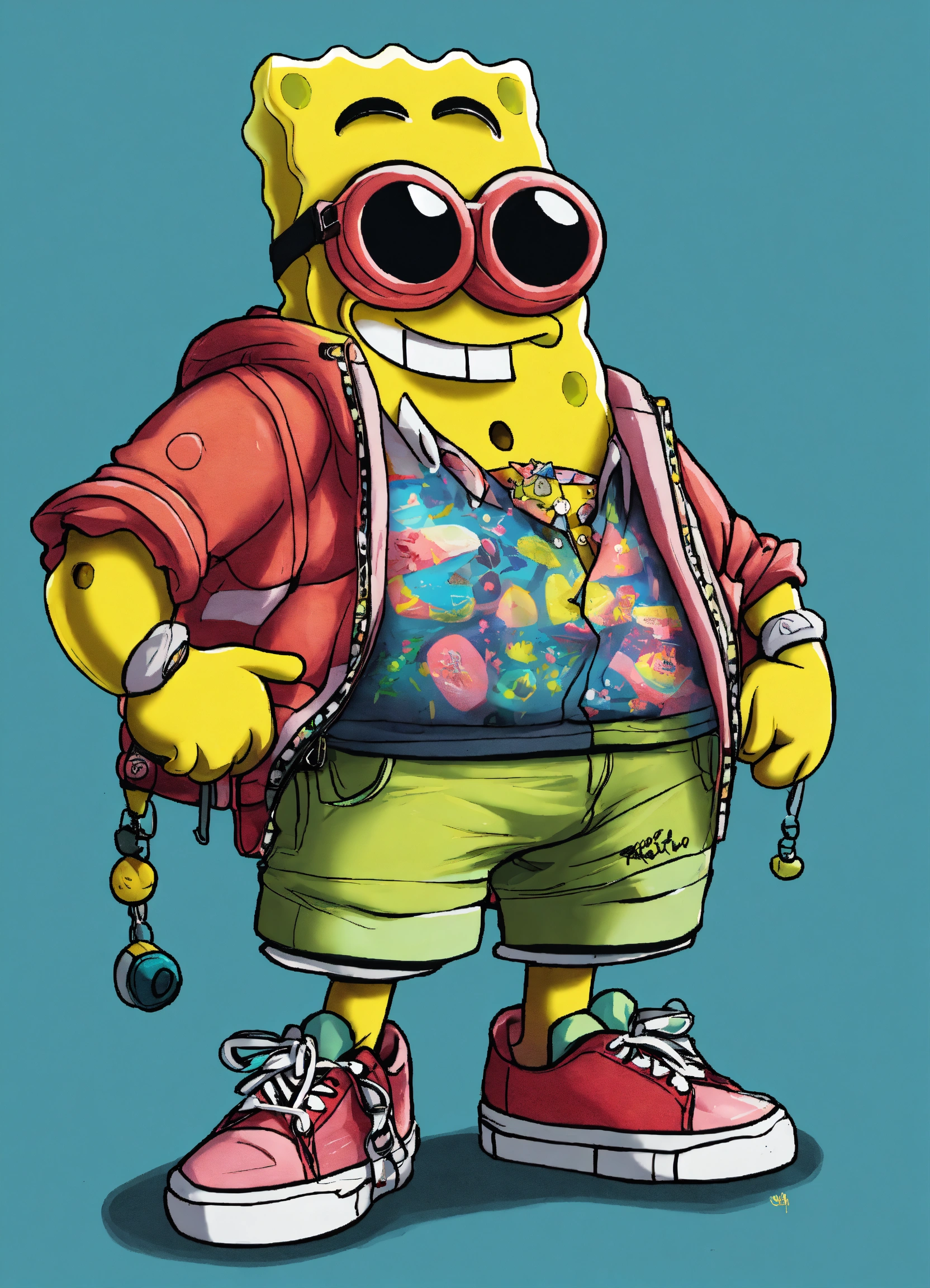 Lexica - Hip hop art style SpongeBob SquarePants full body