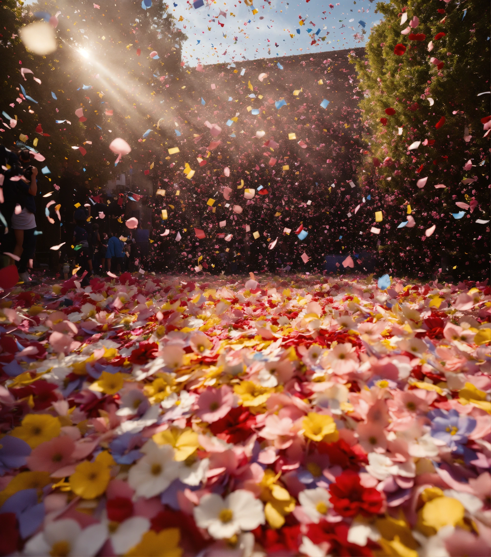 Lexica - A giant confetti with flowers inside,10d, detailed, cinematic ...