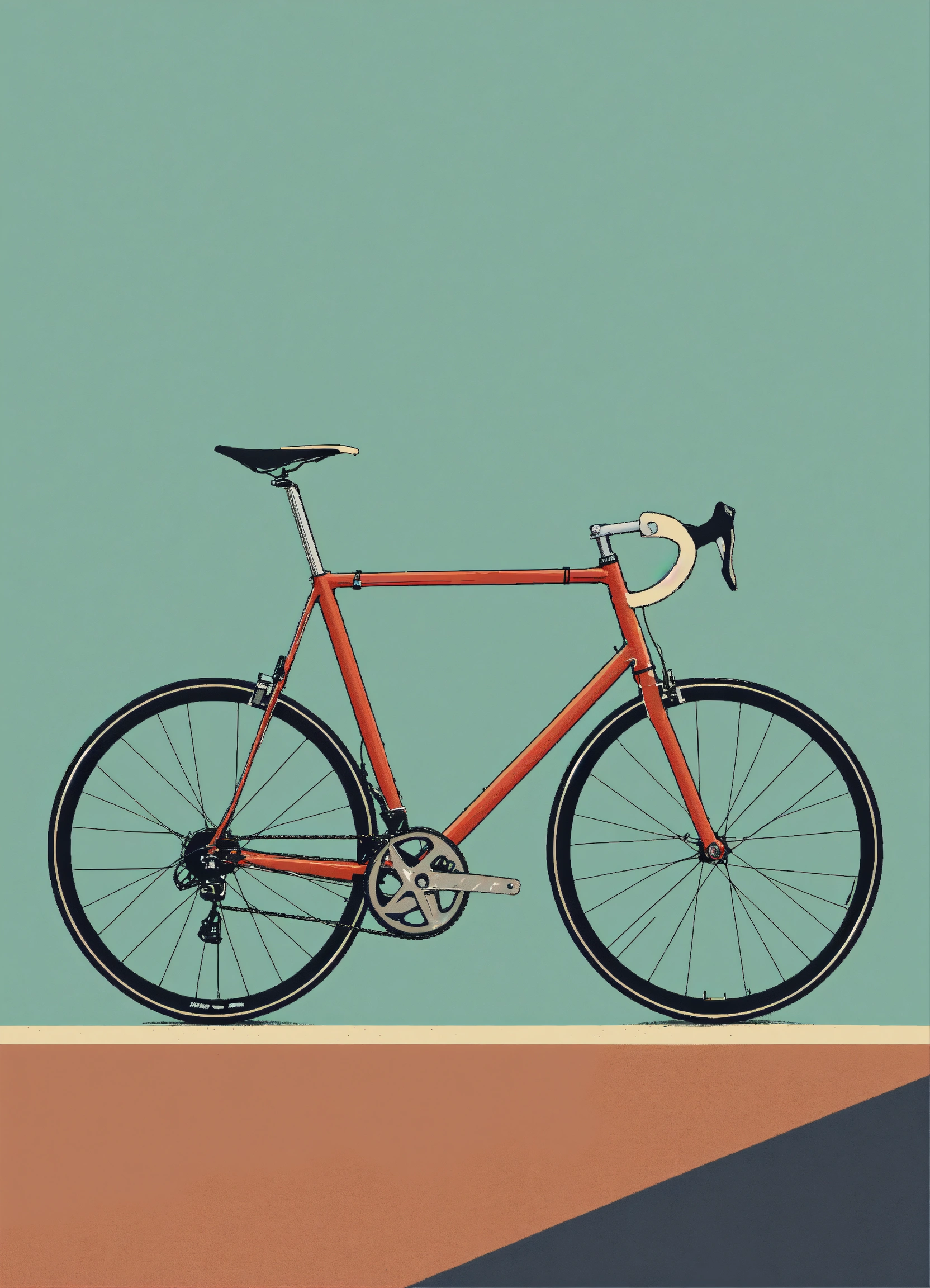 Lexica - A minimalistic illustration of a vintage road bike, capturing ...