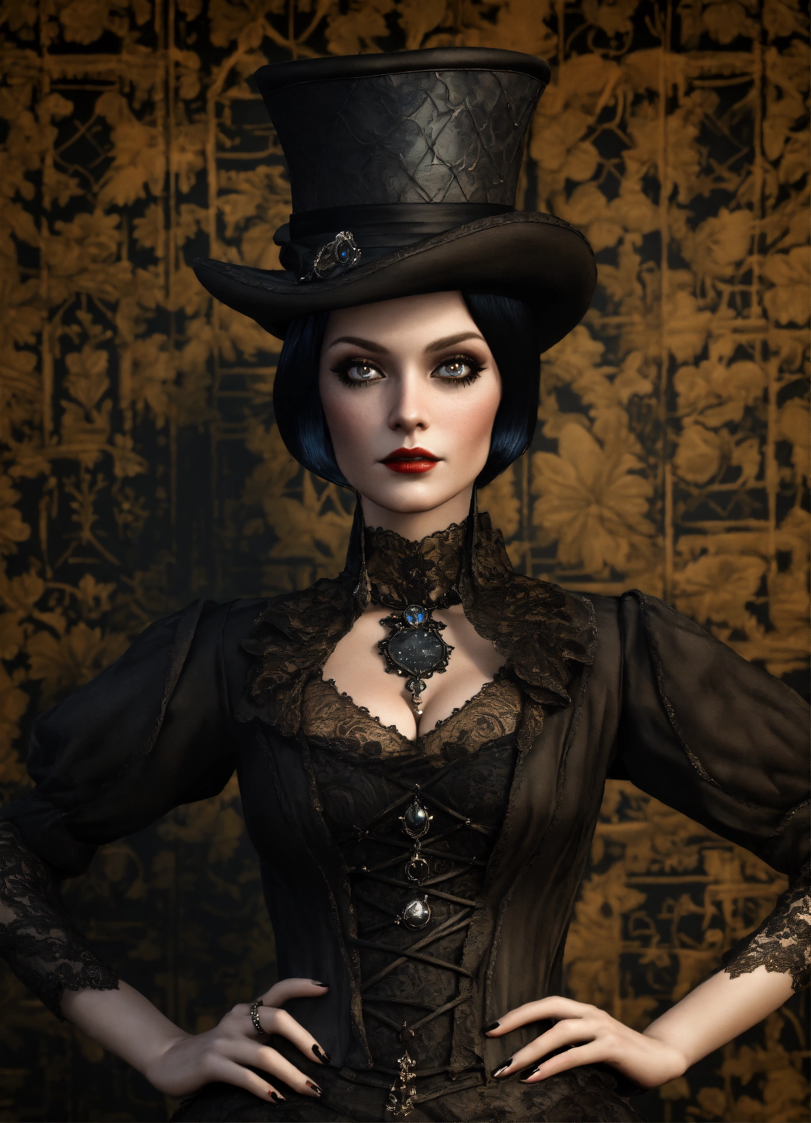 Lexica - Spooky Gothic 37 year old version of Wednesday Adams queen of ...