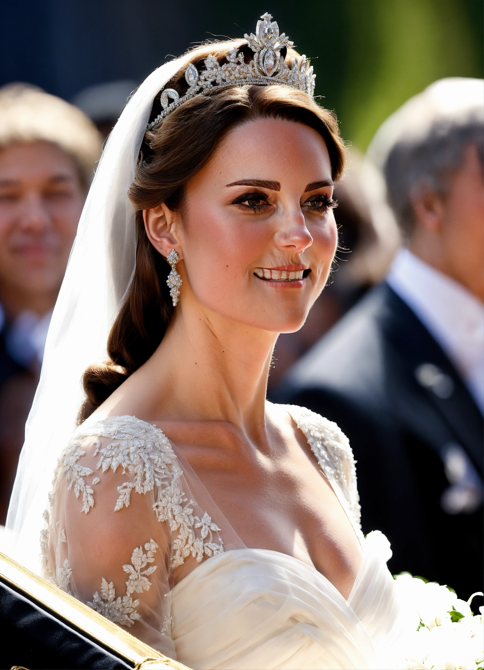 Lexica - Princess Kate wearing white ballgown and tiara