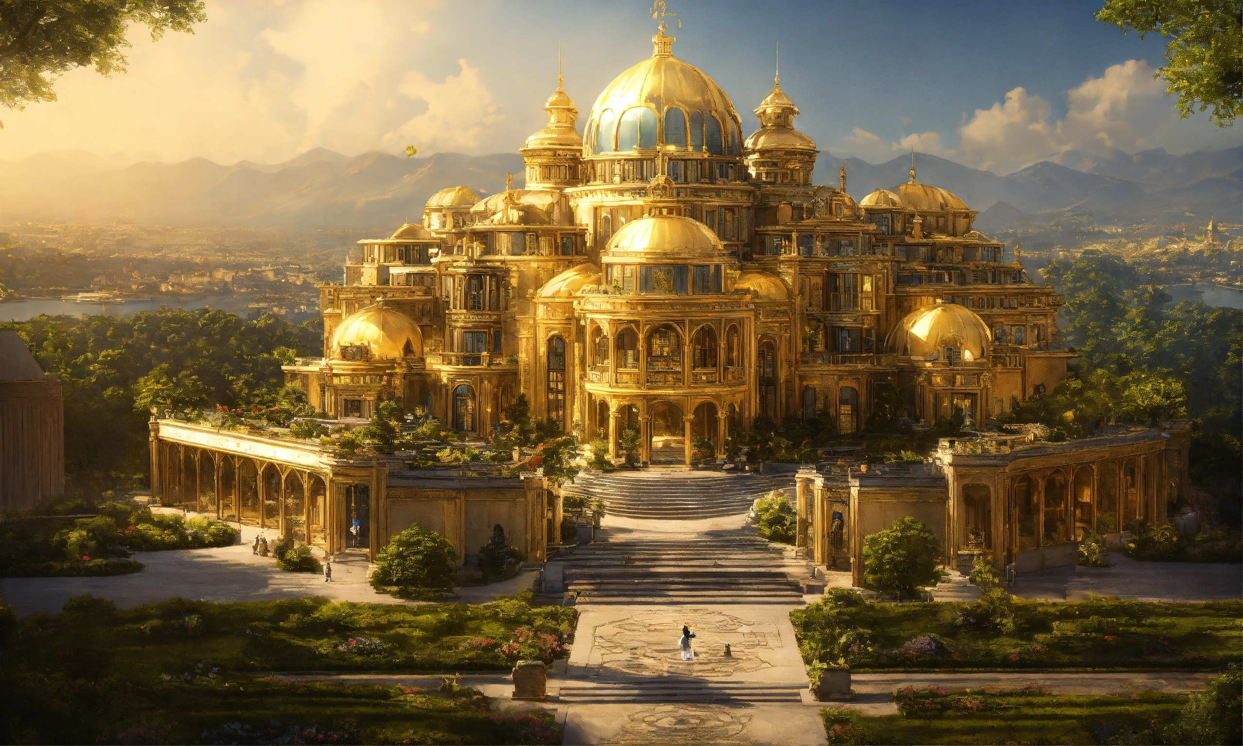Lexica - Realistic Most extravagant kingdom in heaven with streets of ...