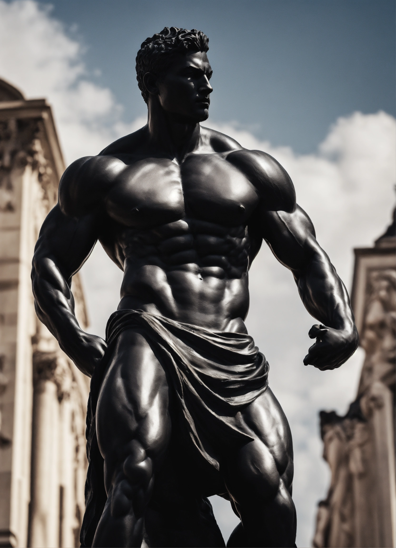 Lexica - Simple logo for a clothing Brand from a muscular Statue, the ...