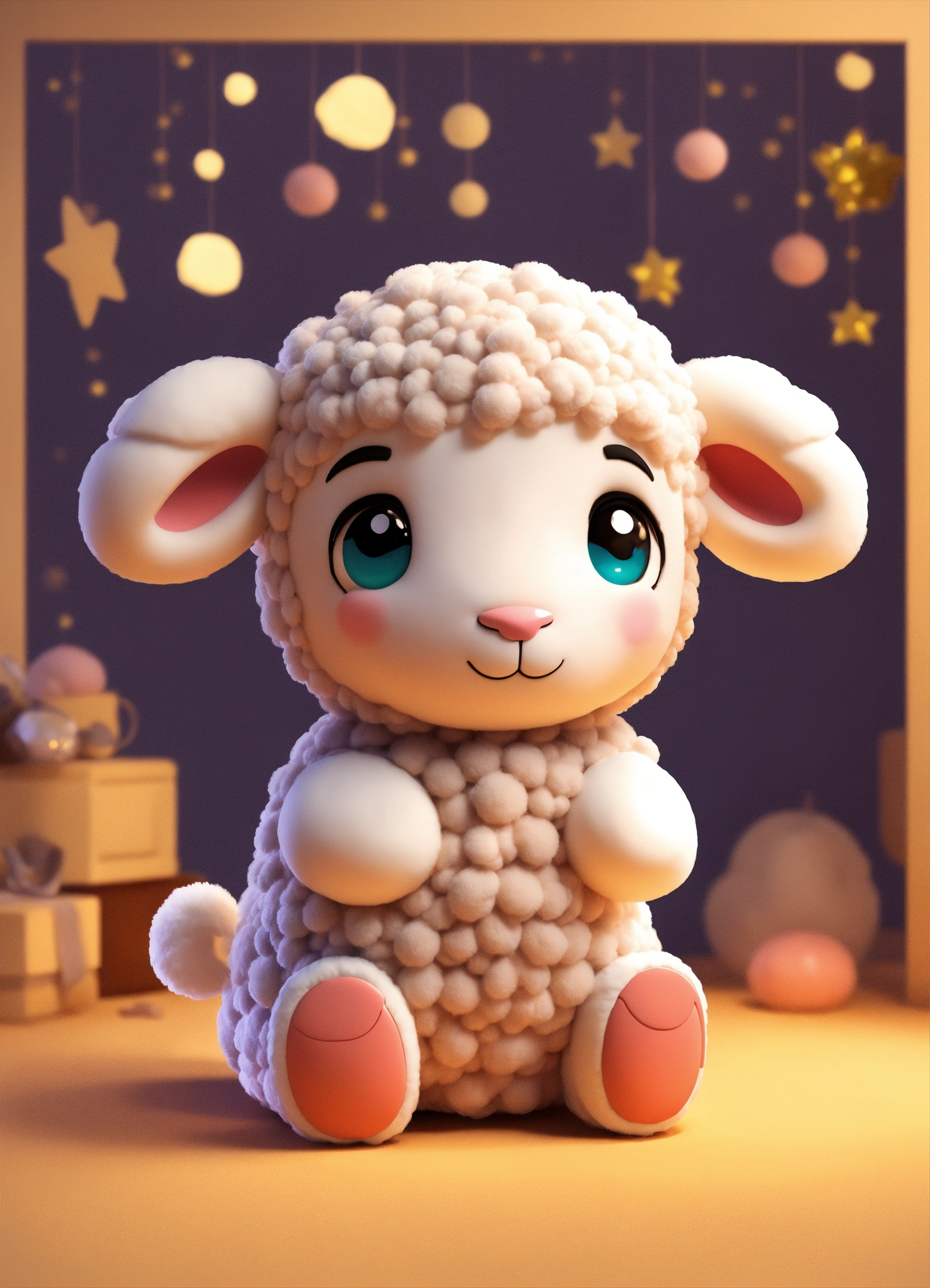 Lexica - Cute sleep sheep chibi cartone style , 3d, unity