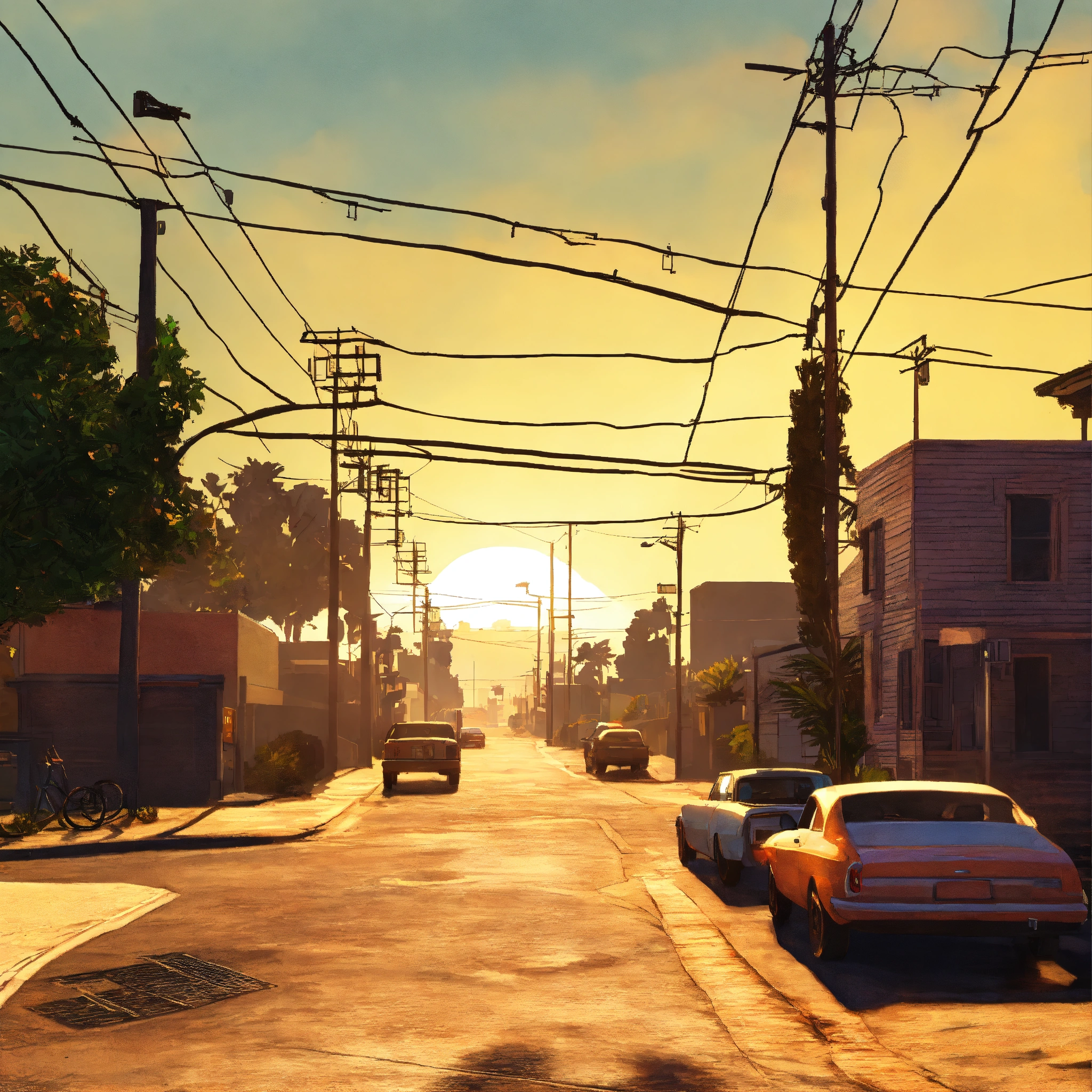 Lexica - Bare sunny Australian culdesac gta 5 style art
