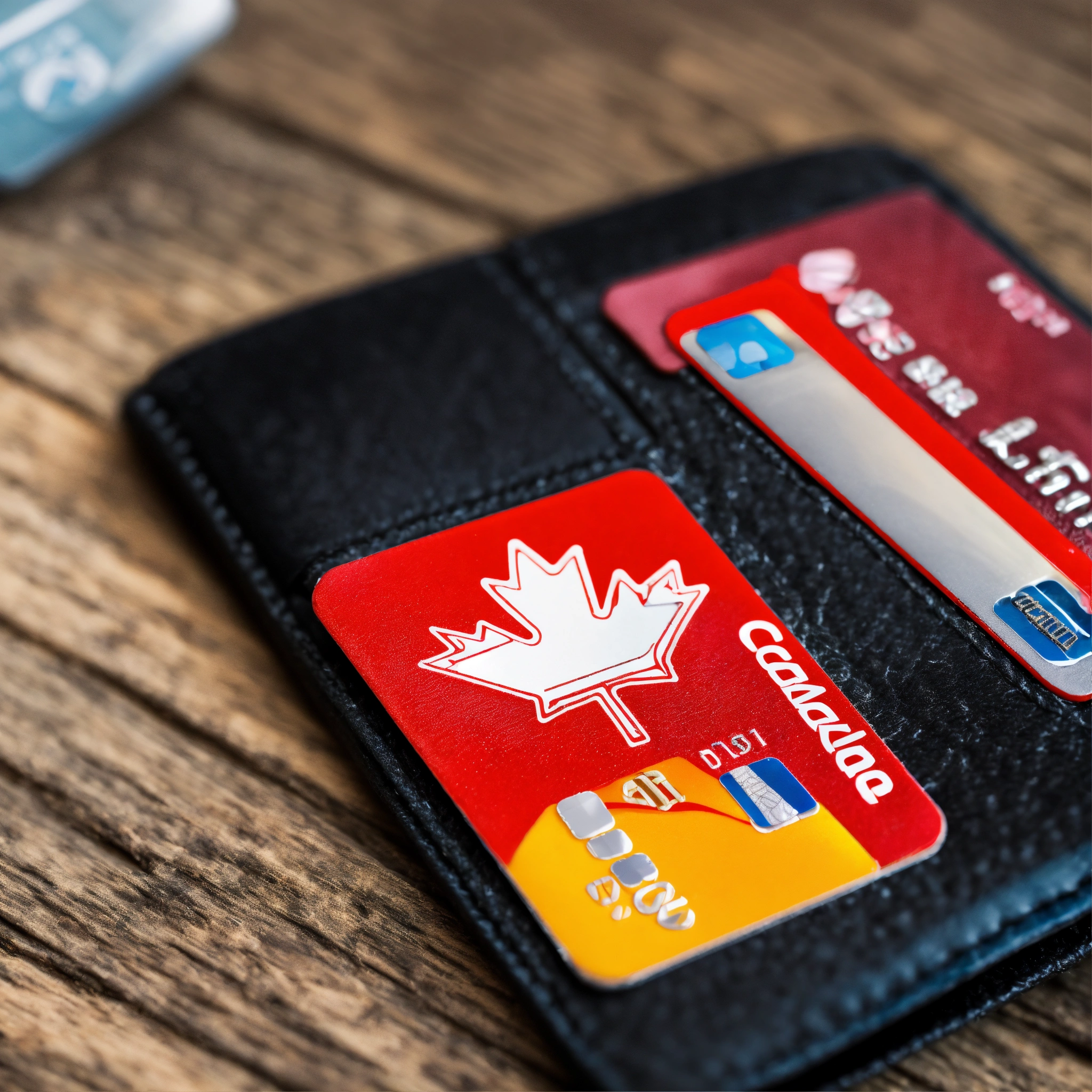 Lexica - A photo of a credit card in a wallet. The credit card is black ...