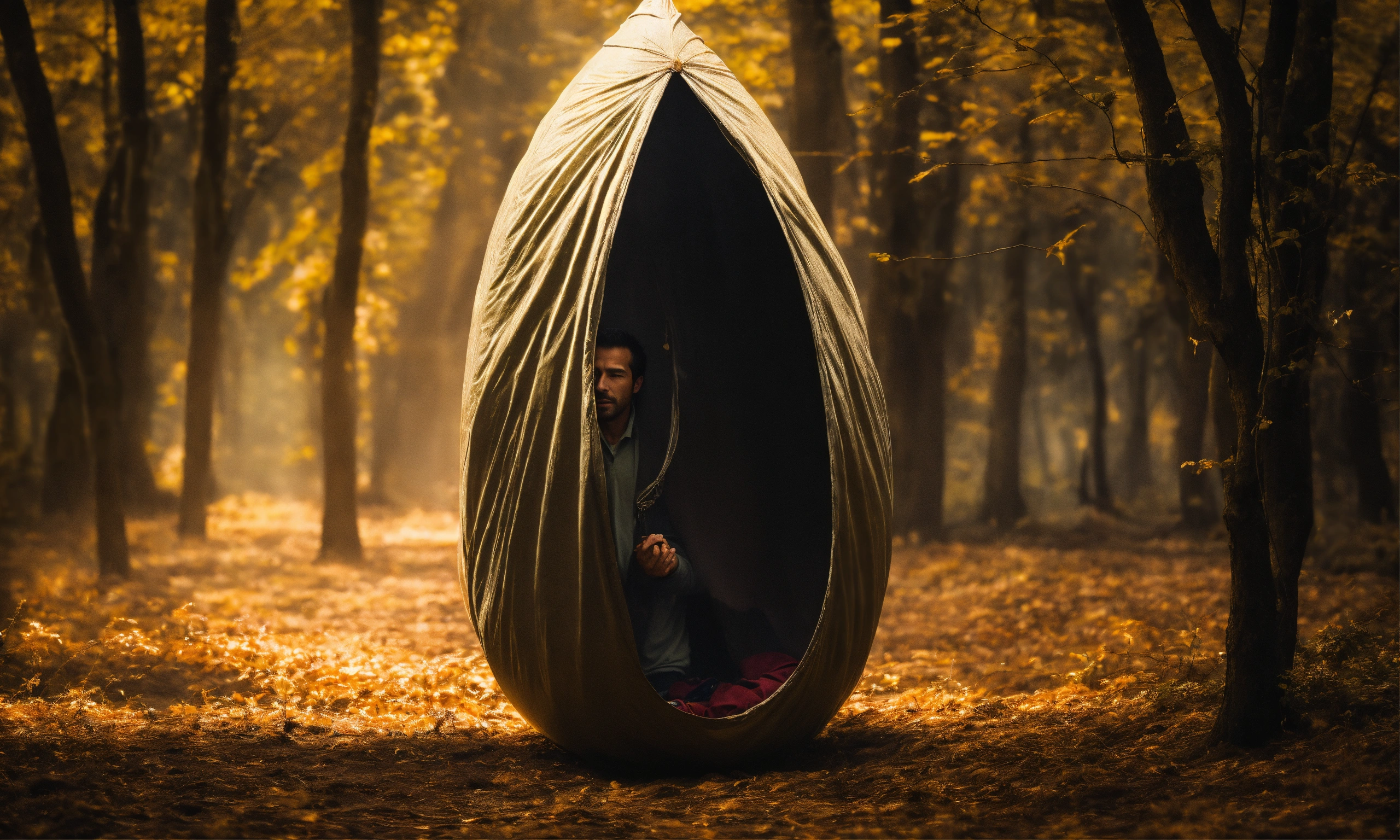 Lexica - Create an image of a man emerging from a cocoon, suggesting ...