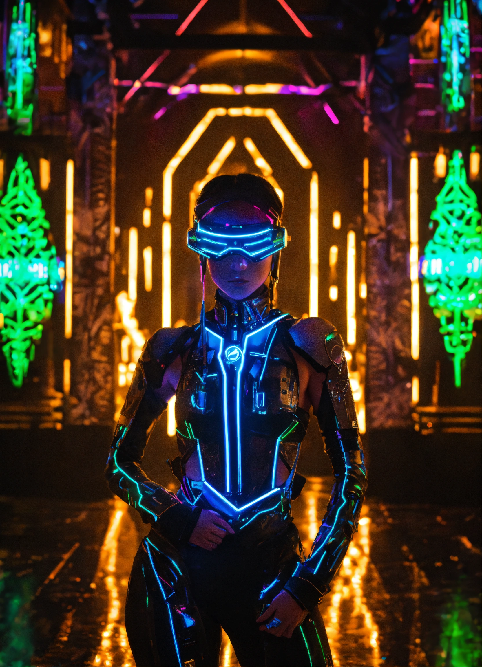 Lexica - Futuristic Cosplayer of topaz and shimmer black neon light ...