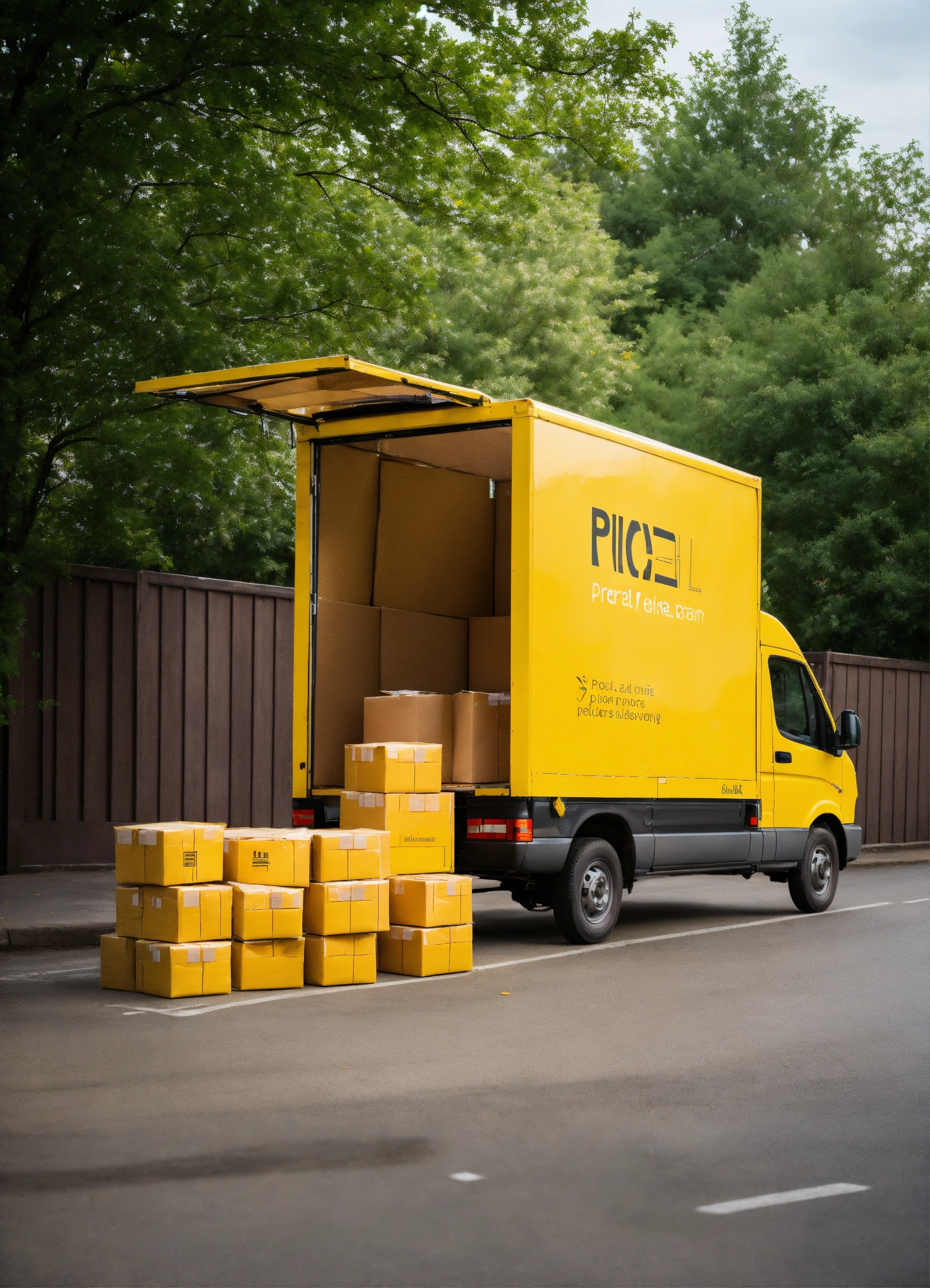 Lexica - Parcel delivery vehicle with just yellow parcels inside