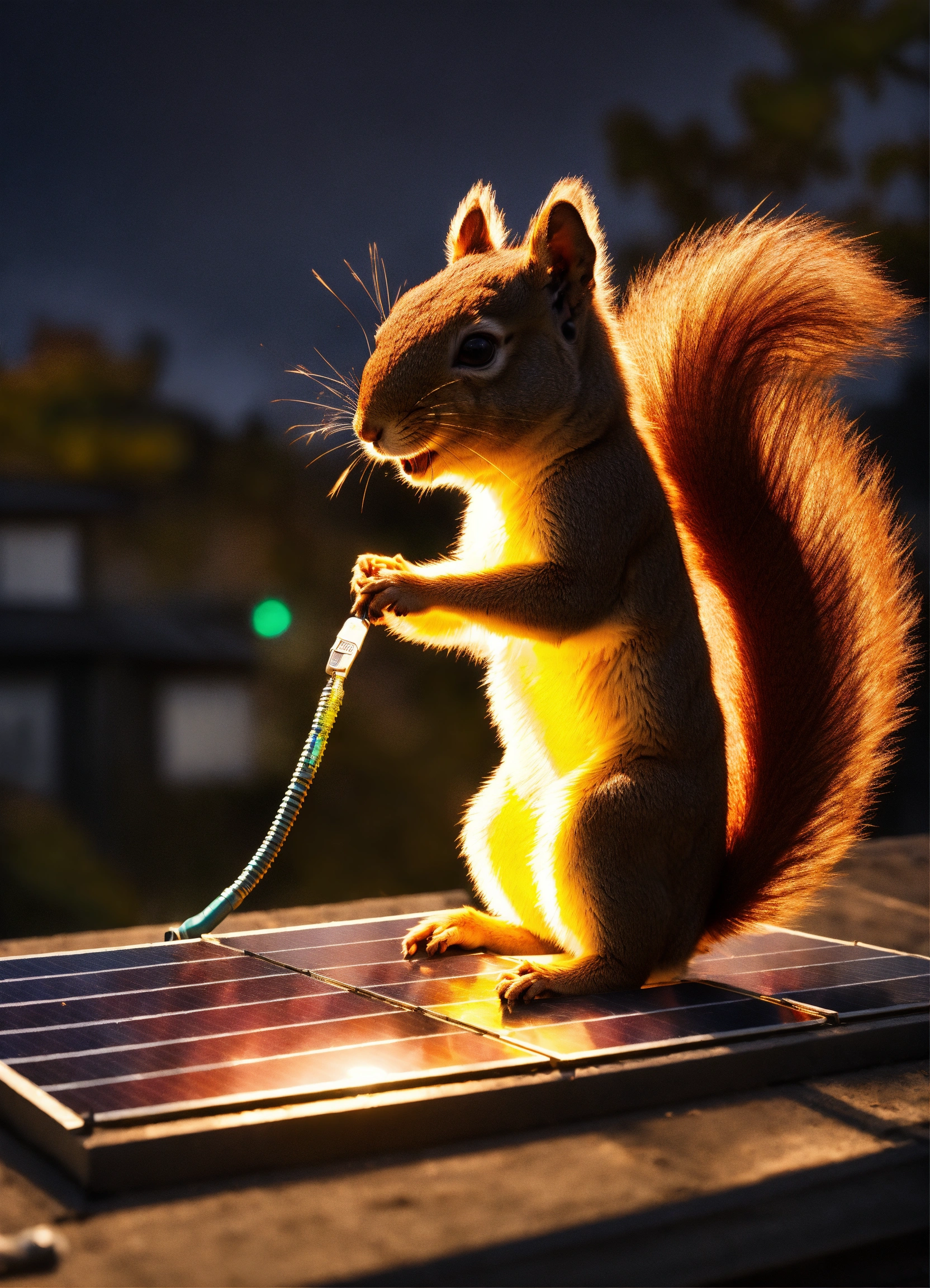 Lexica - Humanoid happy squirrel, with a large very long toupee ...